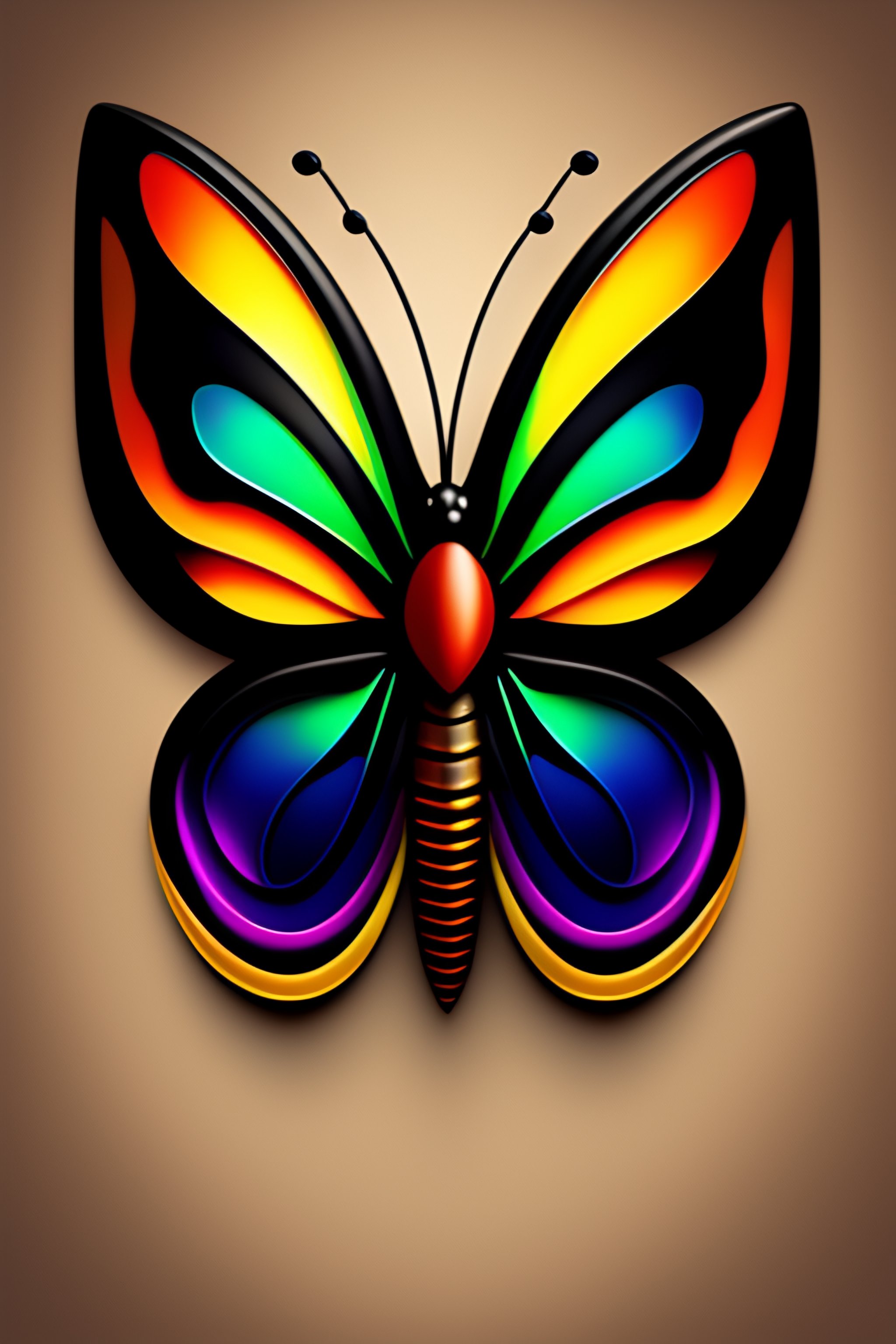 Lexica - A stylized butterfly with wings made up of upward and downward ...