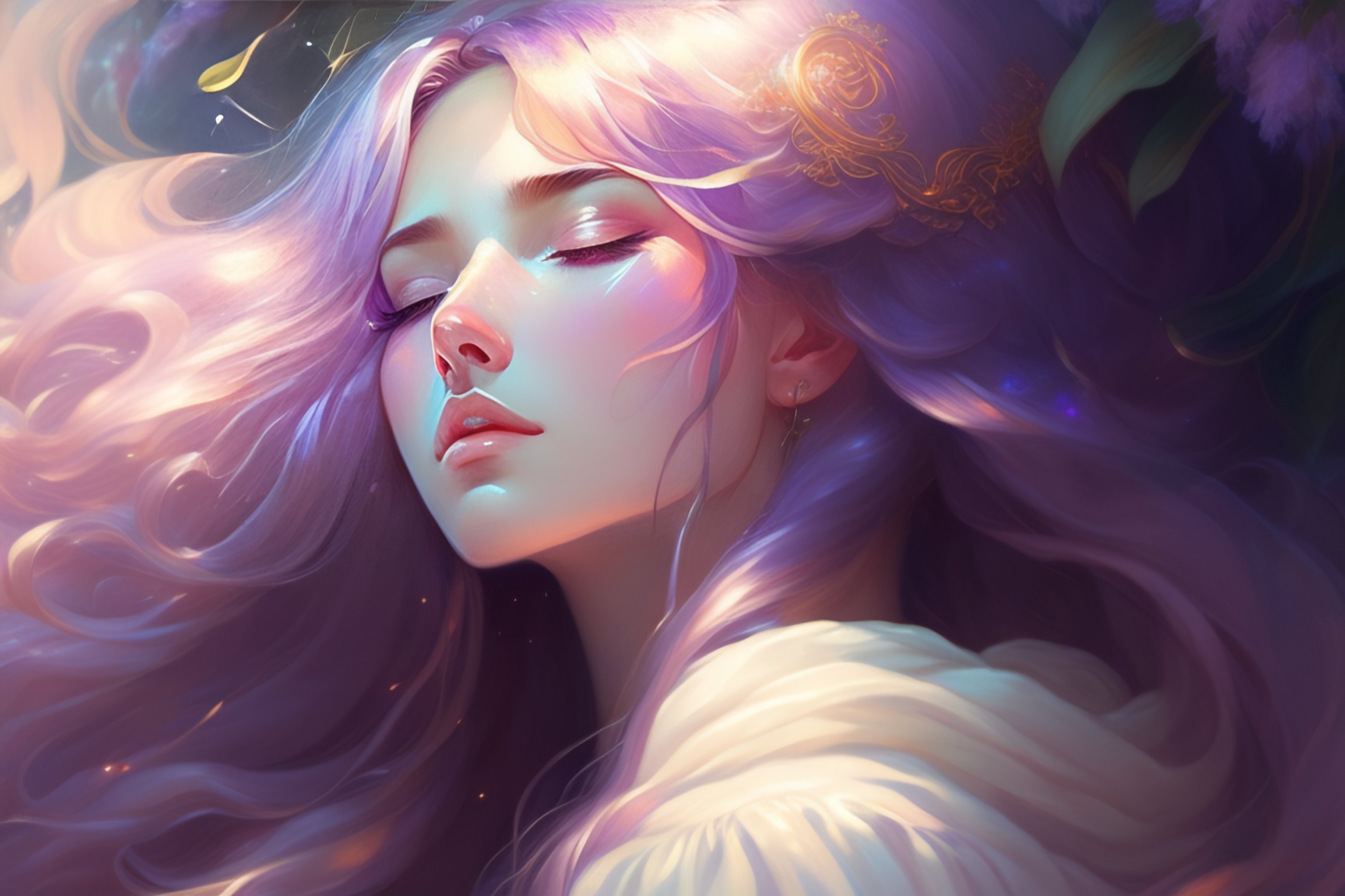 Lexica - Masterpiece portrait of a magical sleeping girl, dreamy and ...