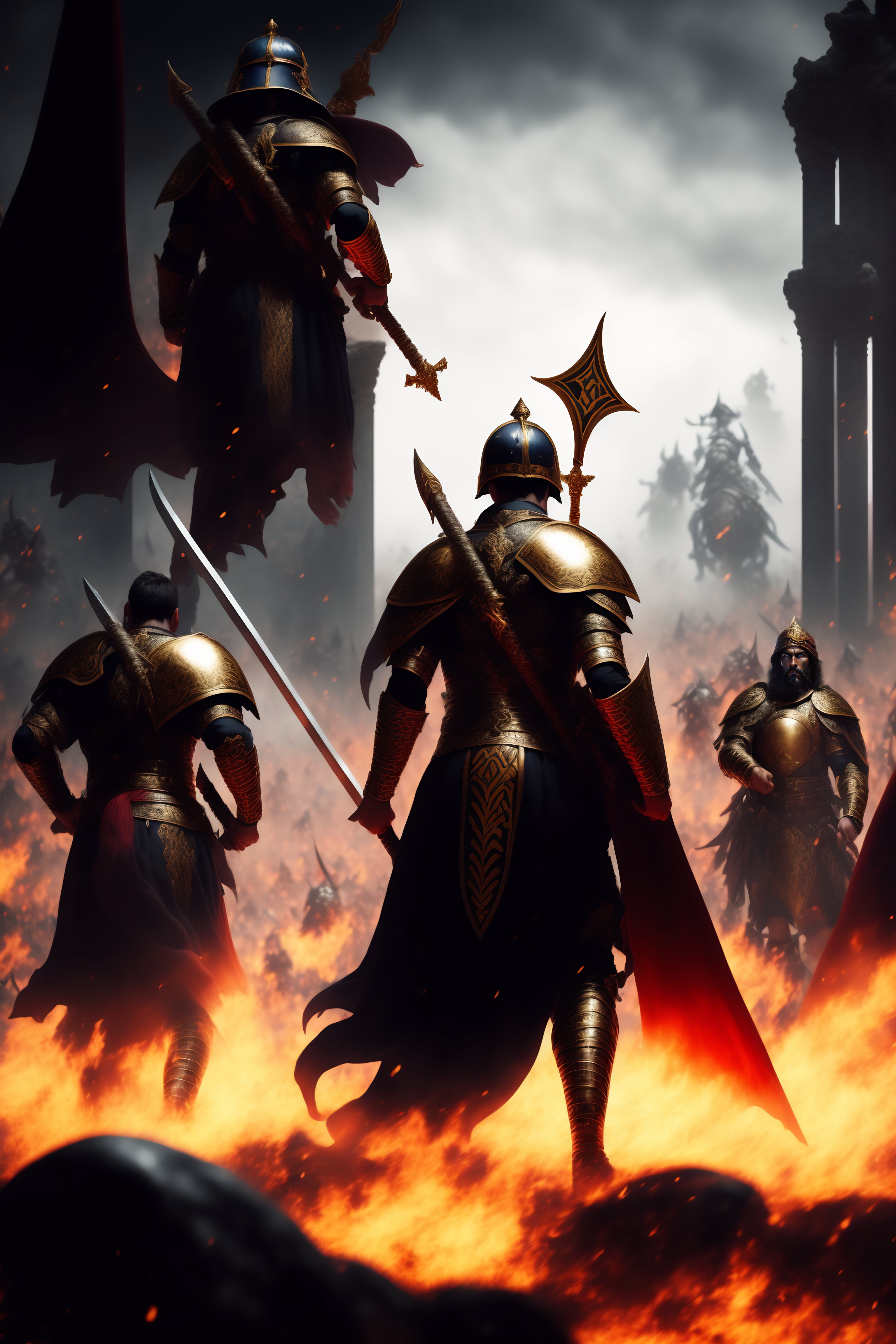 Lexica - A roman legion fighting a demon army on a battlefield covered ...