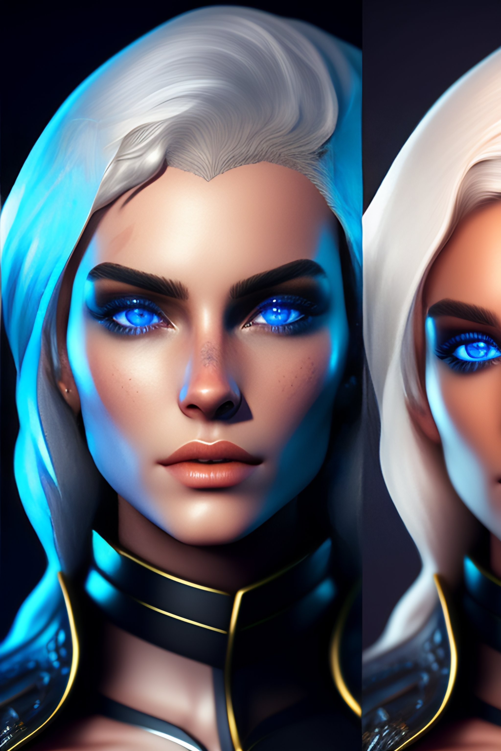 Lexica 3d Cg 8k A Silver Haired Beauty Blue Pupil Warrior S