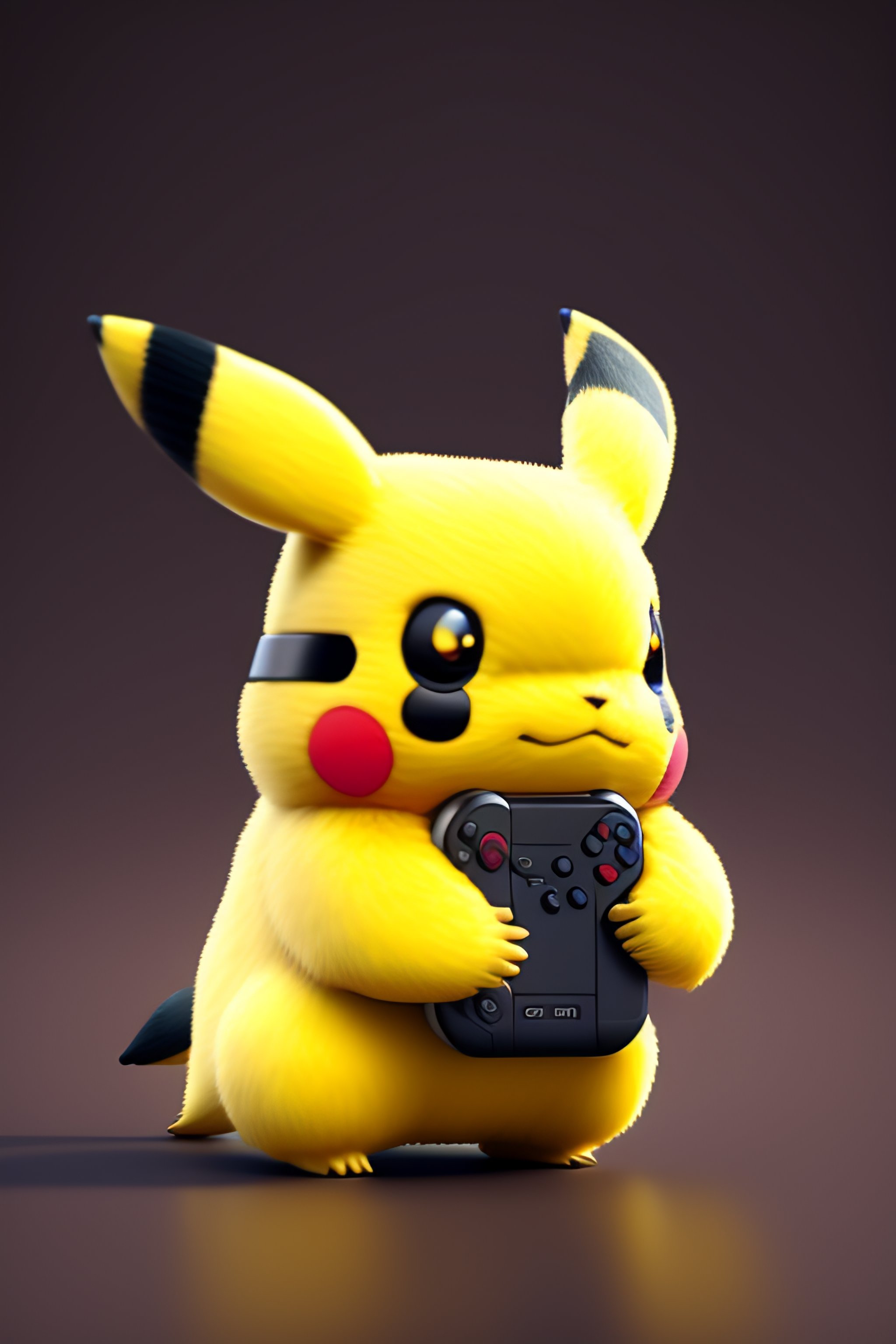 Lexica - 8 bit unreal engine render of pikachu holding onto a gameboy