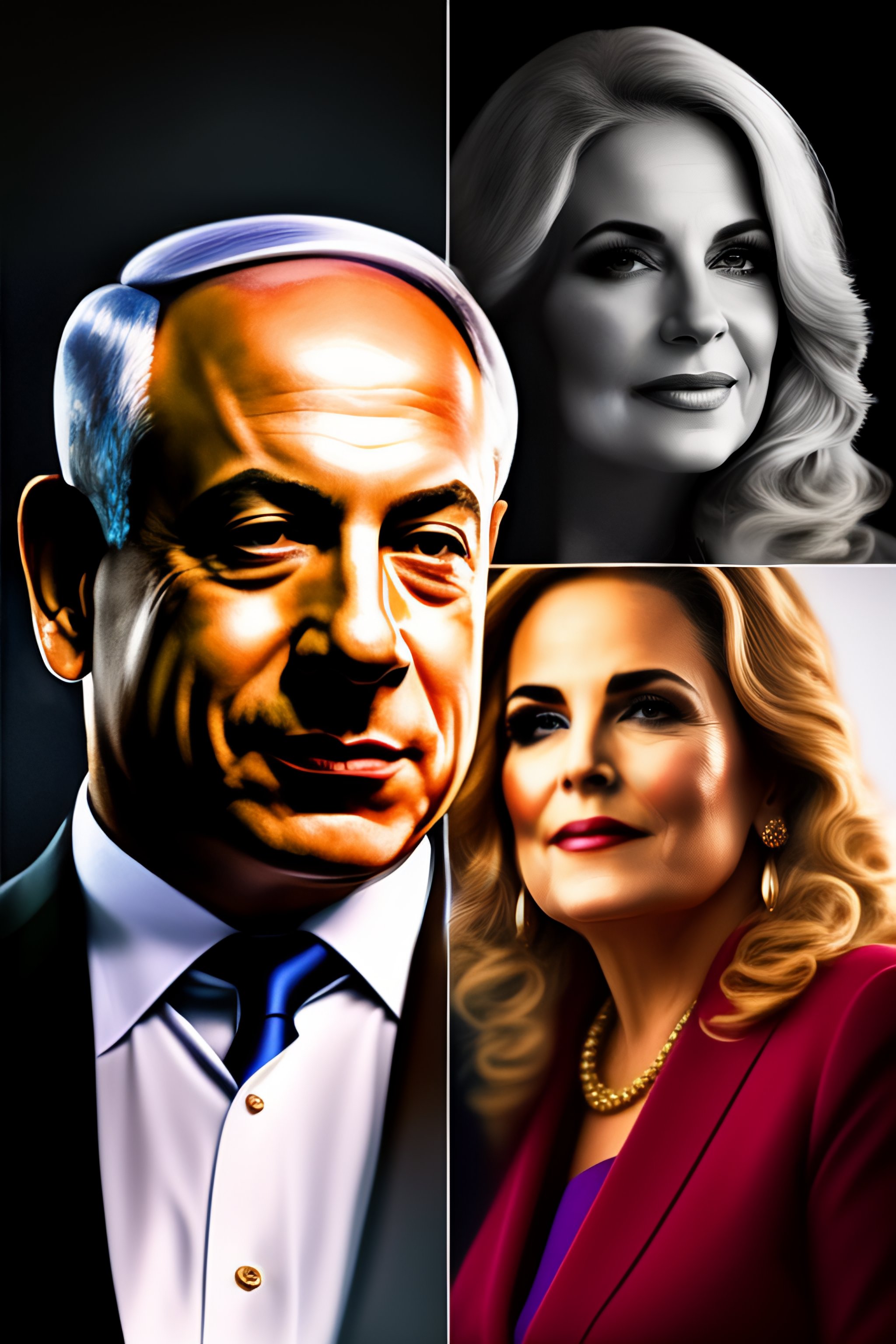 Lexica - Benjamin Netanyahu,+Sarah Netanyahu. all on one photo.studio ...