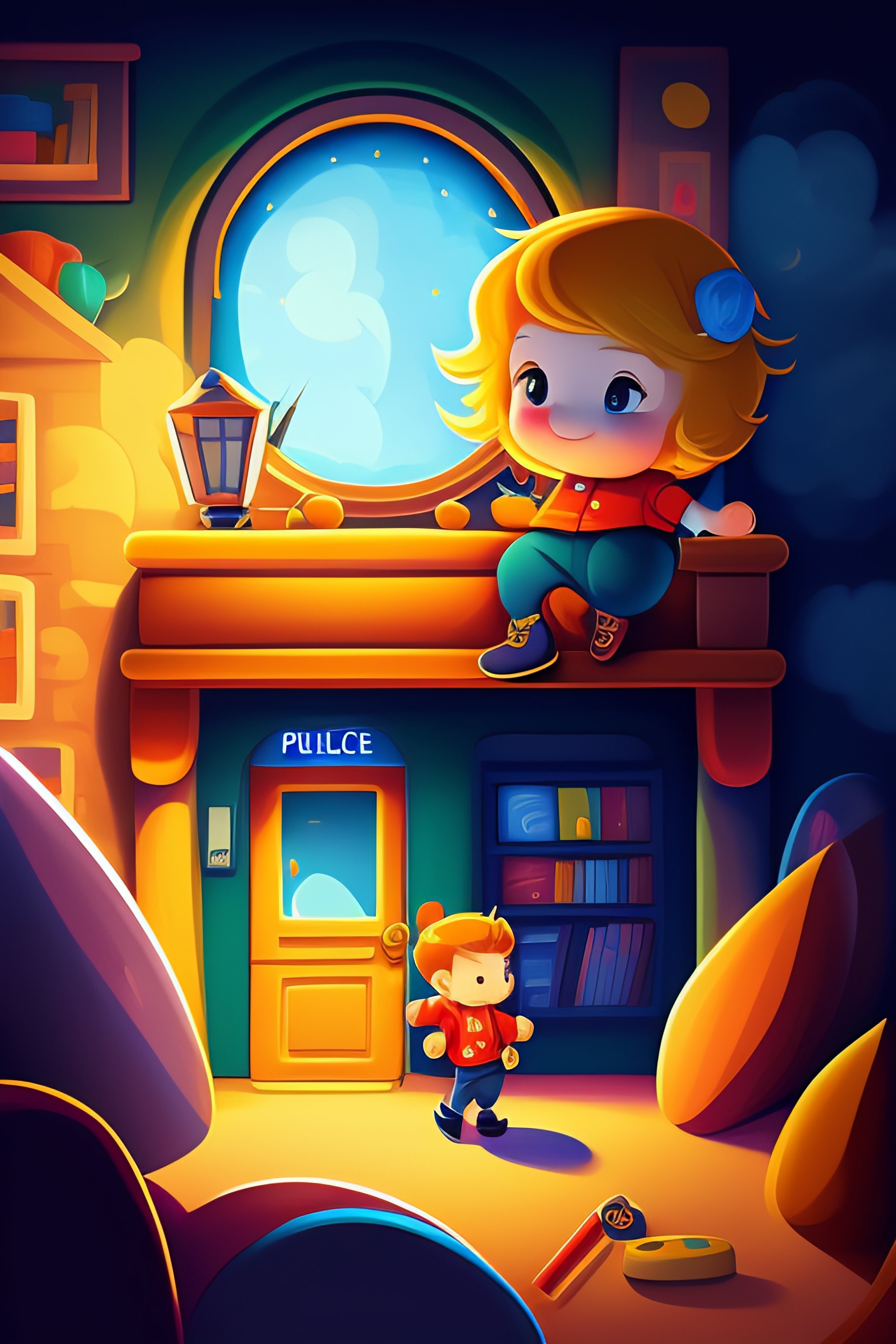 Lexica - Thief and police, child's book cover, drawing, art, 4k ...