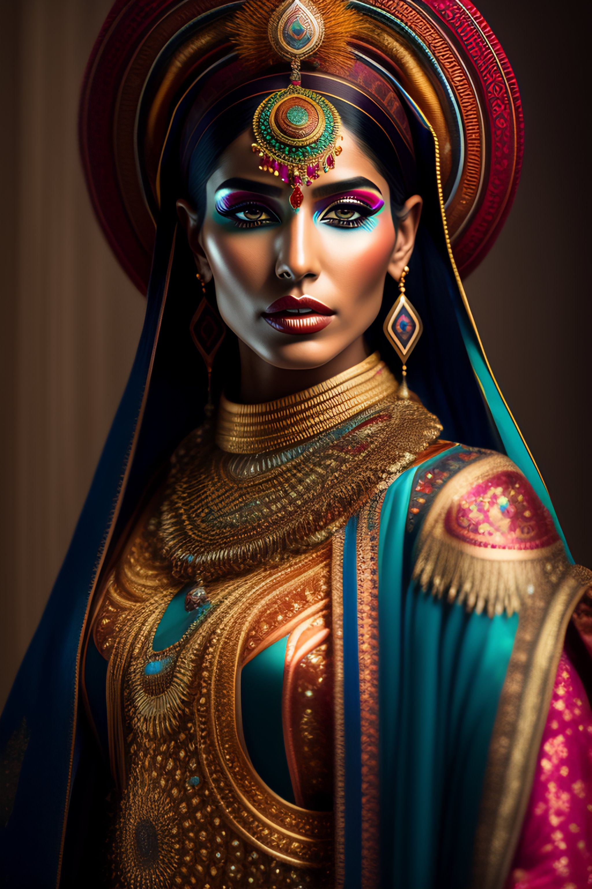Lexica - Portrait of a beautiful yemenite bride cyborg, cyberpunk ...