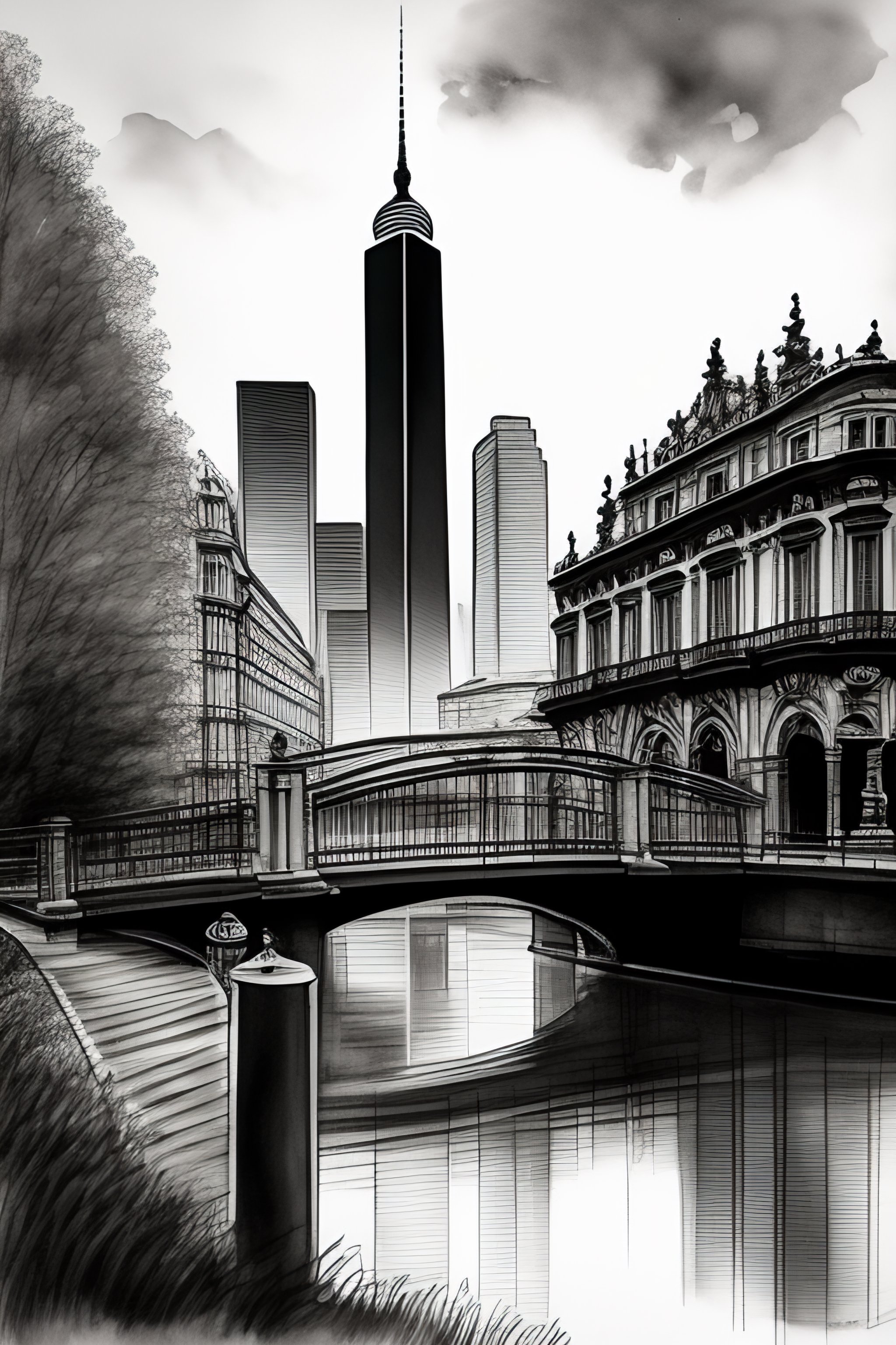 Lexica - Milan Italy, city skyline, landscape, ultra detailed, drawing ...