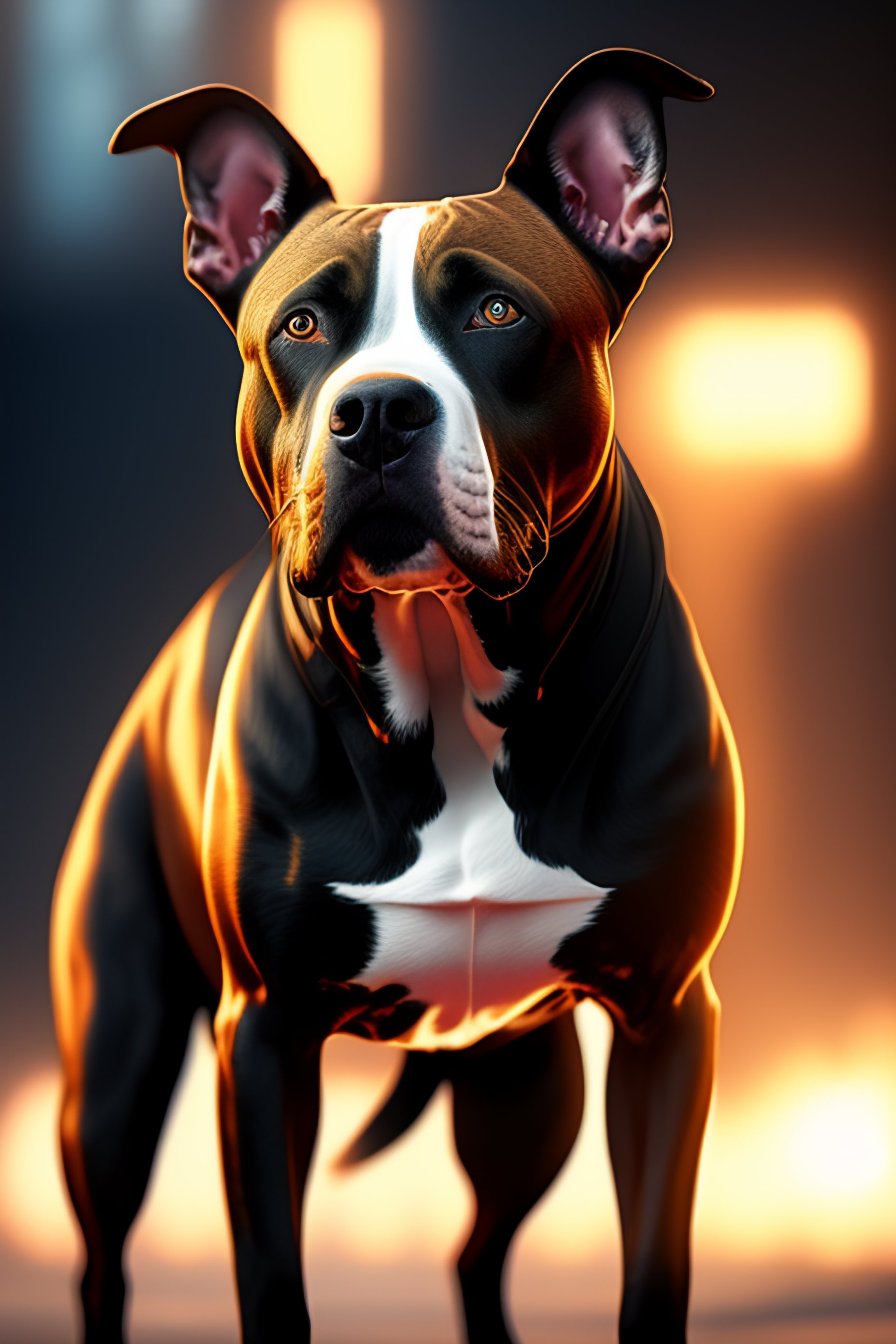 Lexica - A Pitbull dog warrior, RPG Reference, Oil Painting, Trending ...