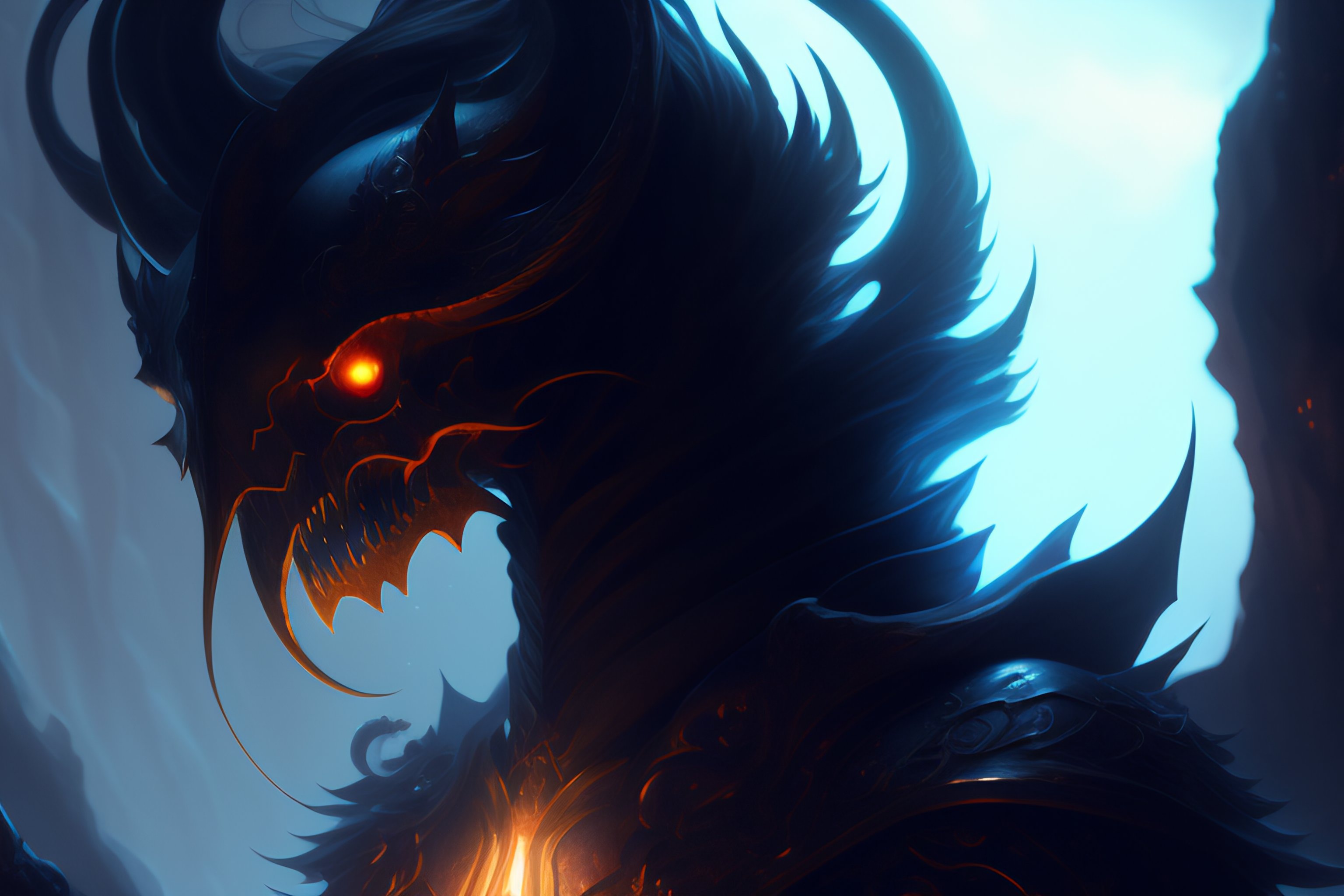 Lexica - Establishing shot of a fantasy spectral archlich with a savage ...