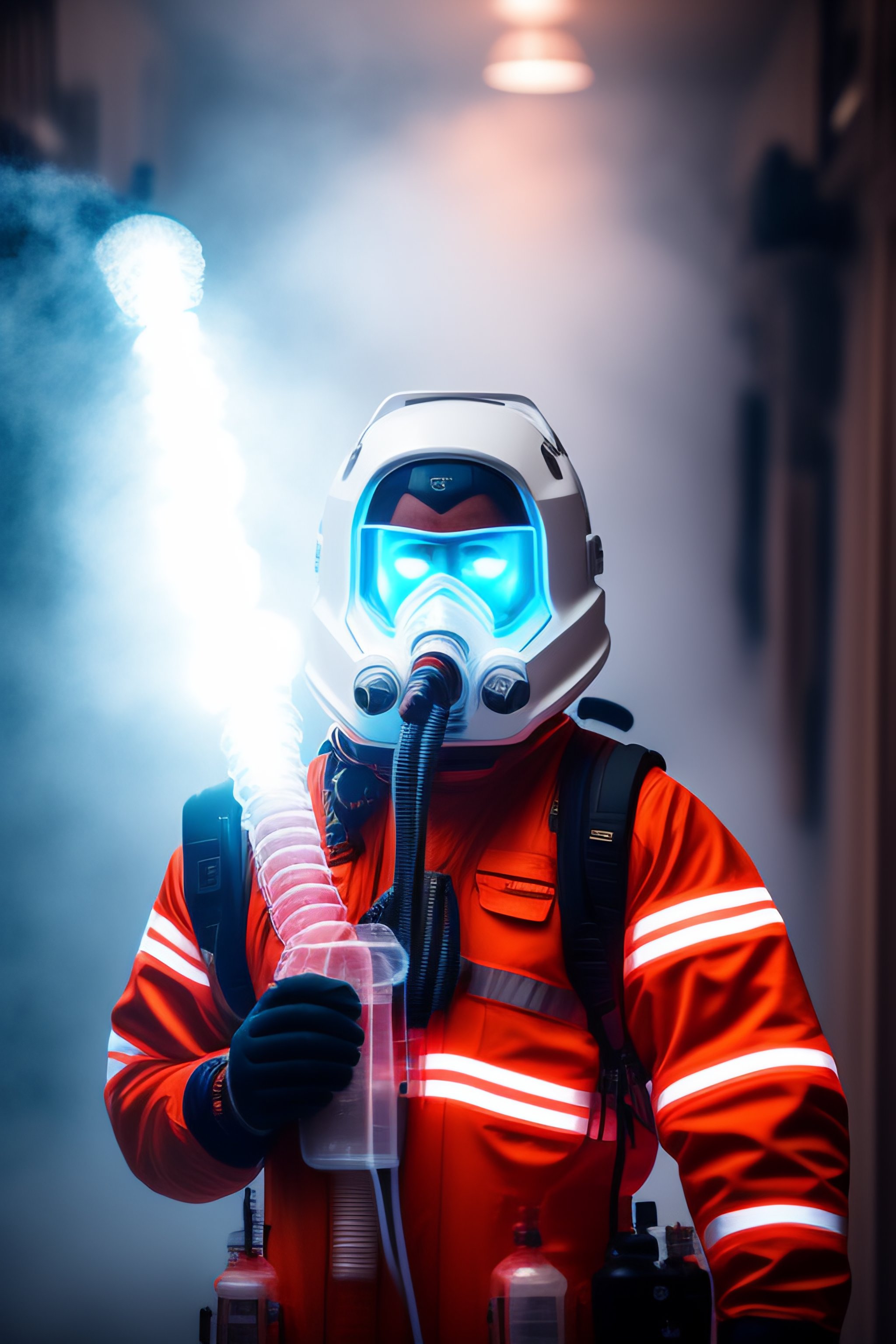 Lexica - Portrait of a ghost wearing a ghostbusters outfit and holding ...