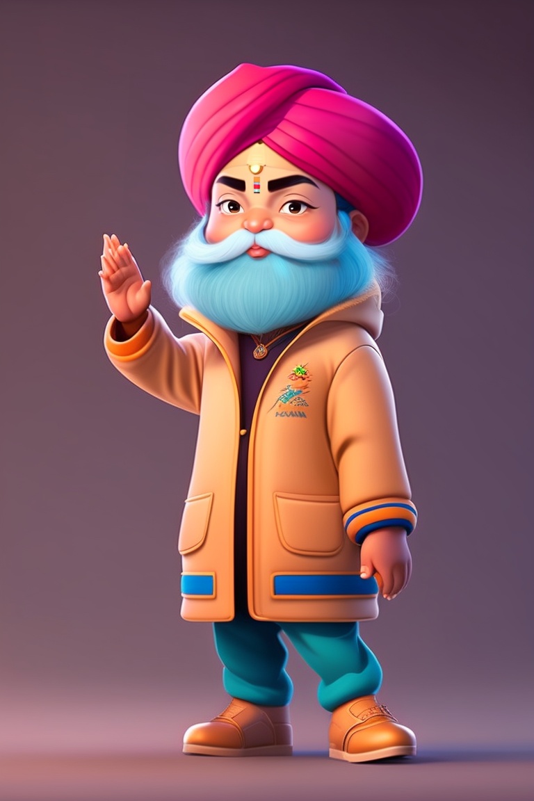 Lexica - A sikh character has something in her hand, in style of studio ...
