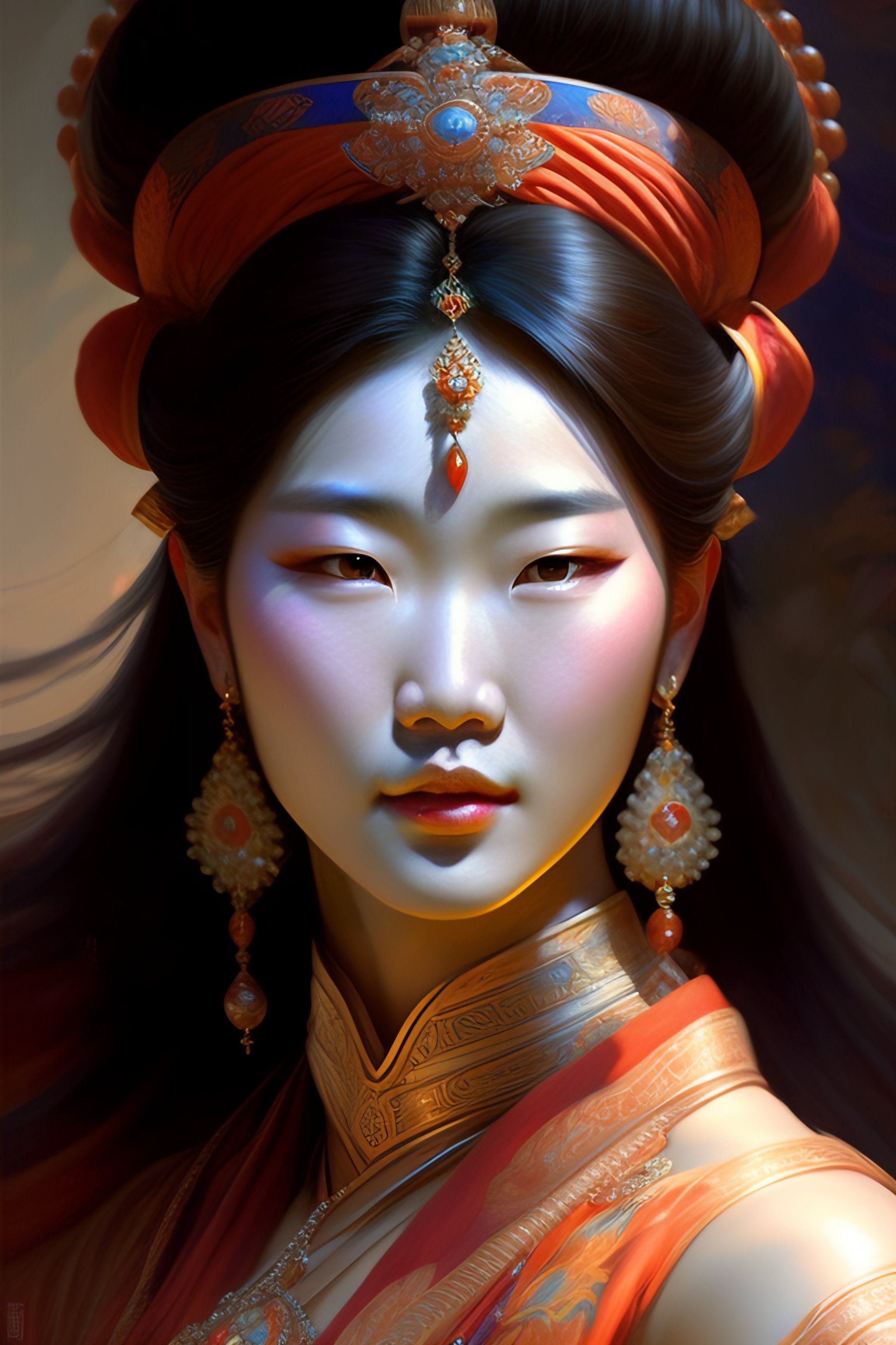Lexica - Detailed paint of korean goddess , highly detailed paiting by ...