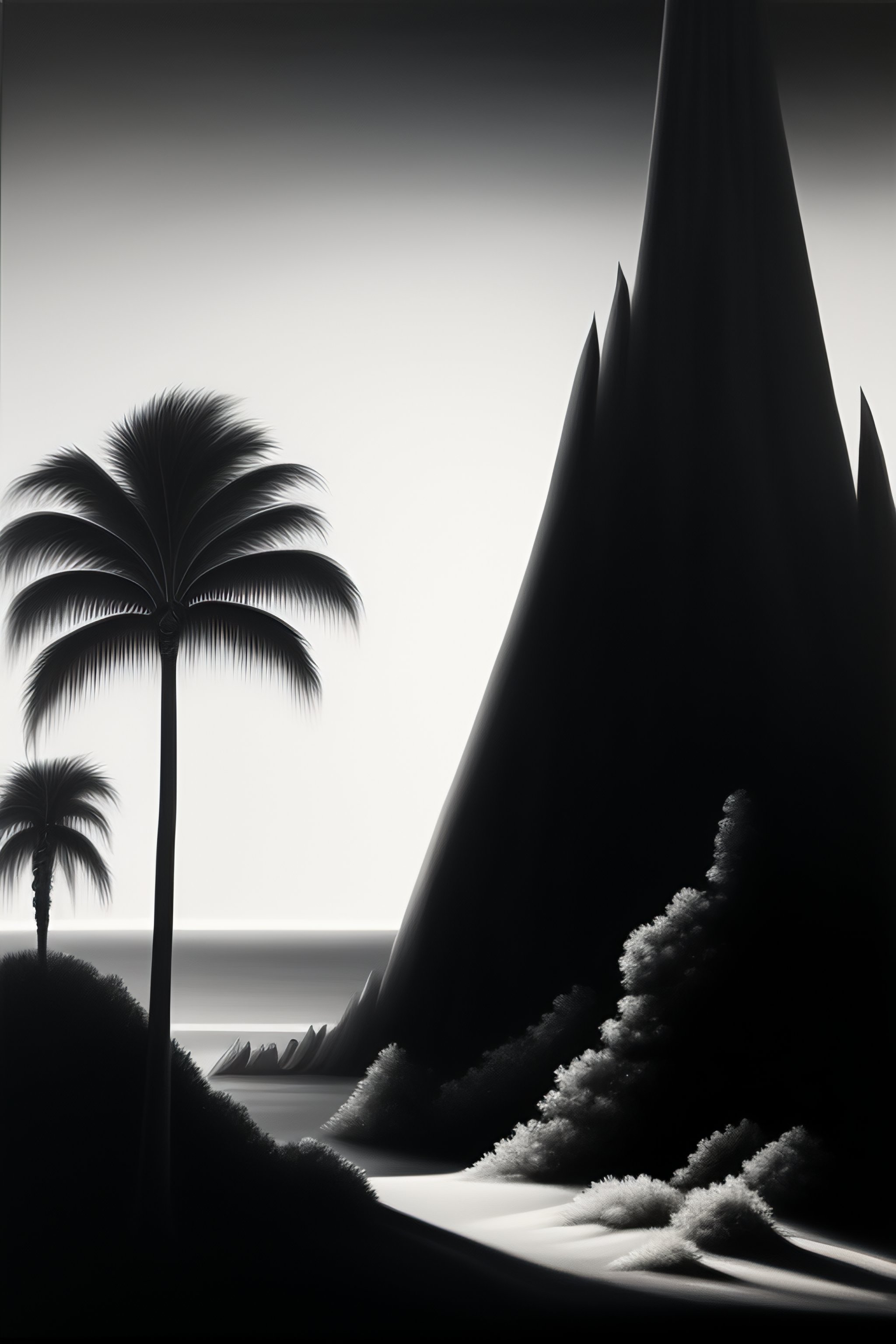 Lexica - Dark fantasy island, sky view, realistic, tetric, shadows ...