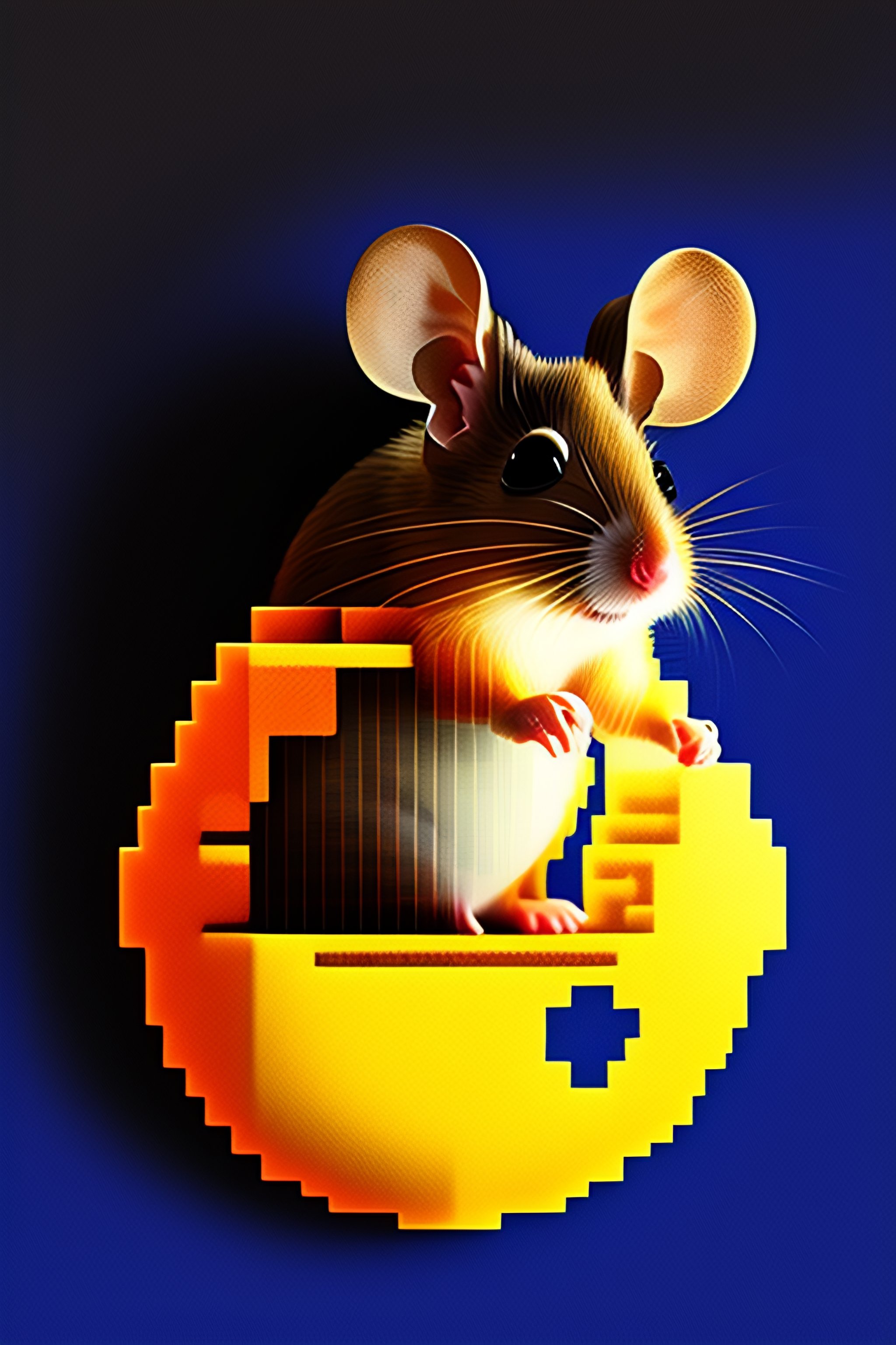Lexica - Mouse on the space low-res pixel art