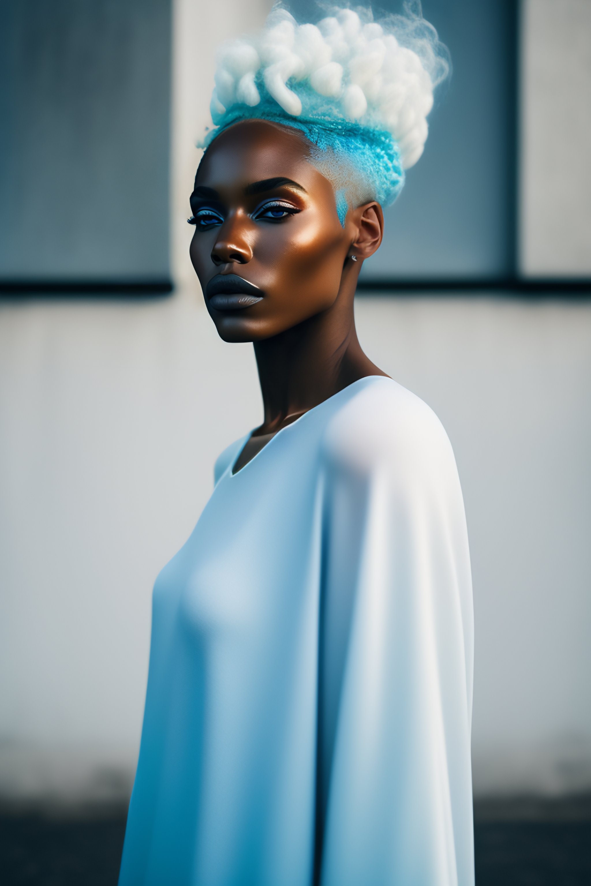 Lexica - Portrait of haute couture beautiful albino african american ...