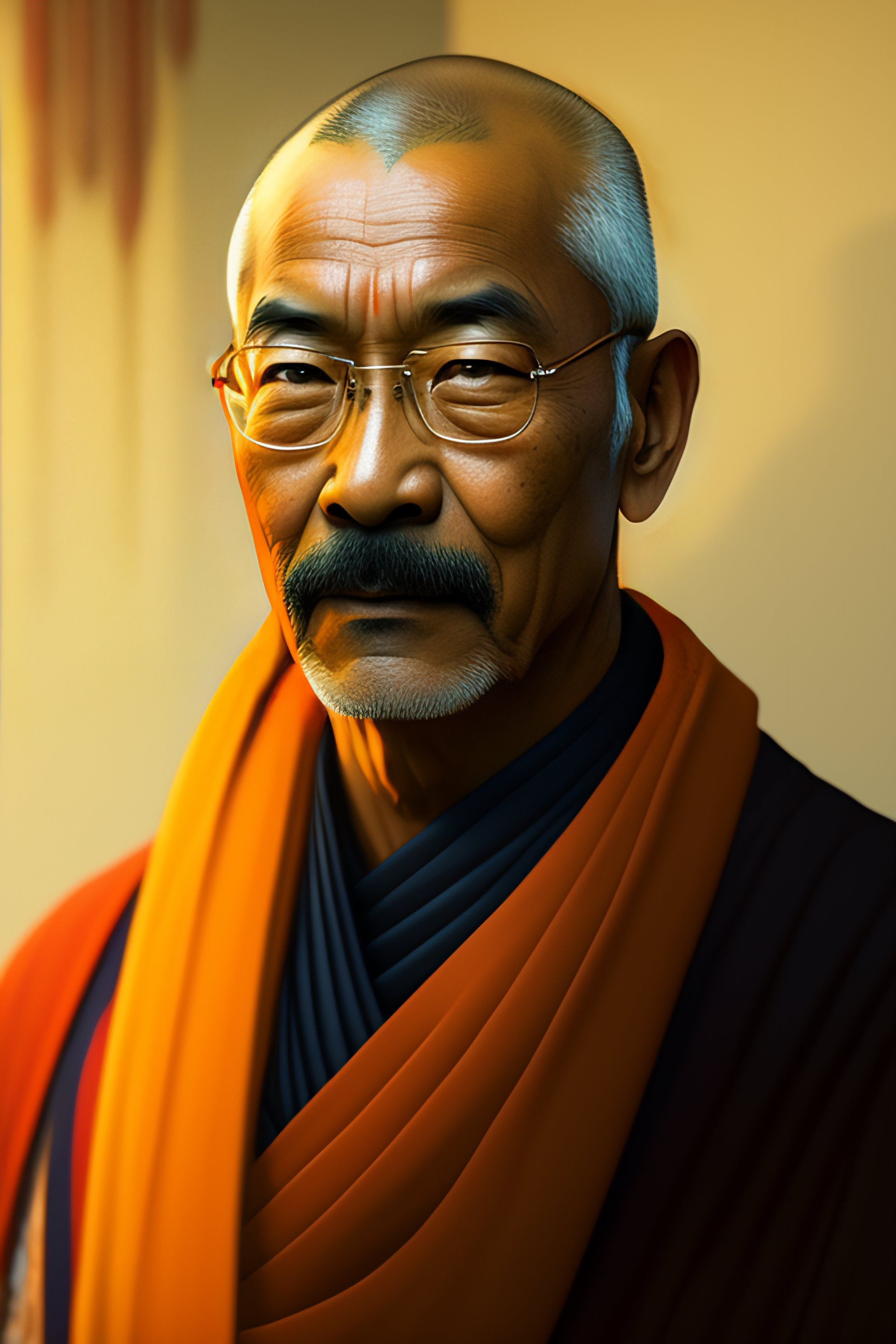 Lexica - Portrait of a hindu monk by yoshitomo nara, digital painting ...
