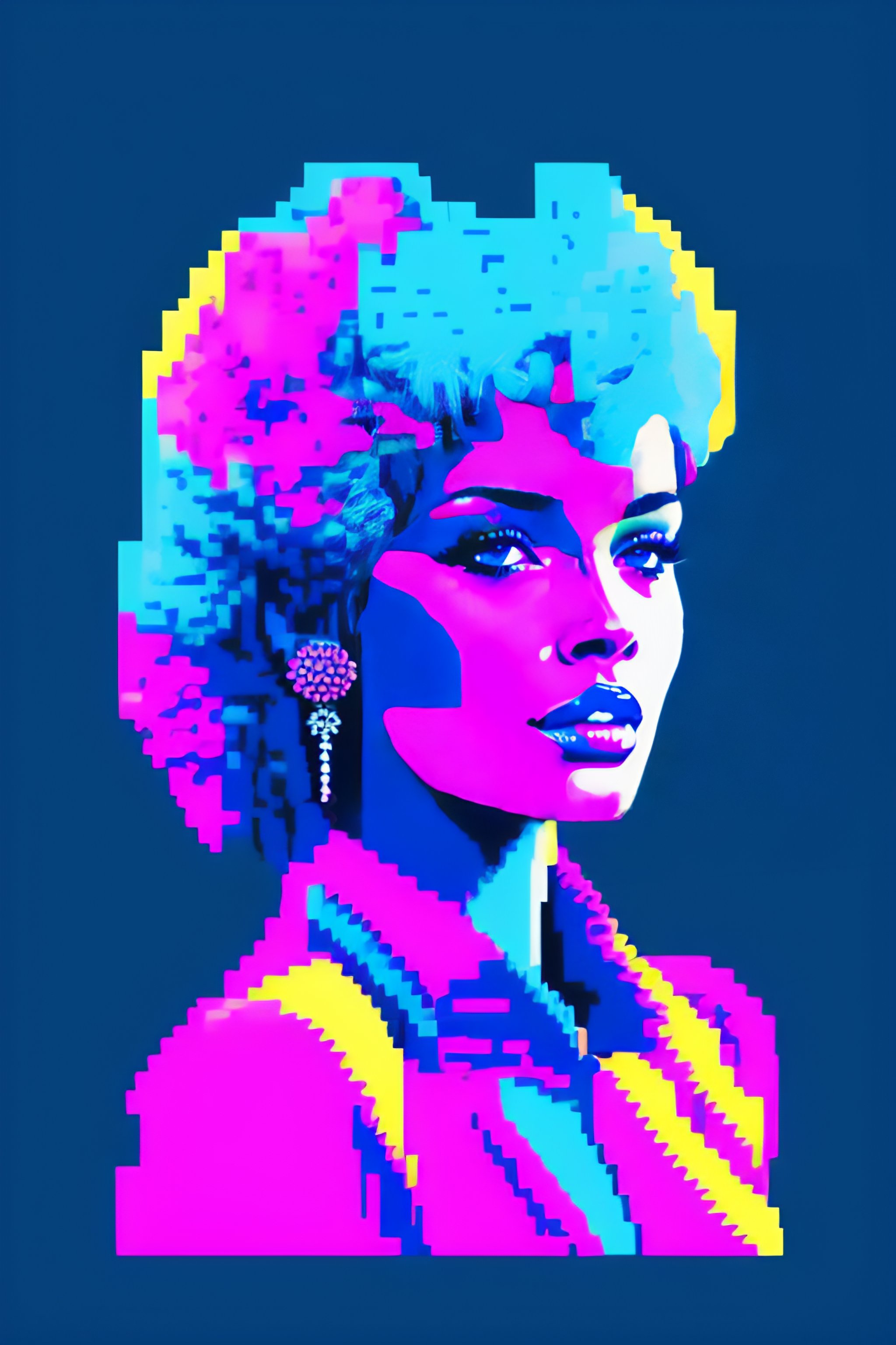 Lexica - Blue and pink key, style 80s, pixel art