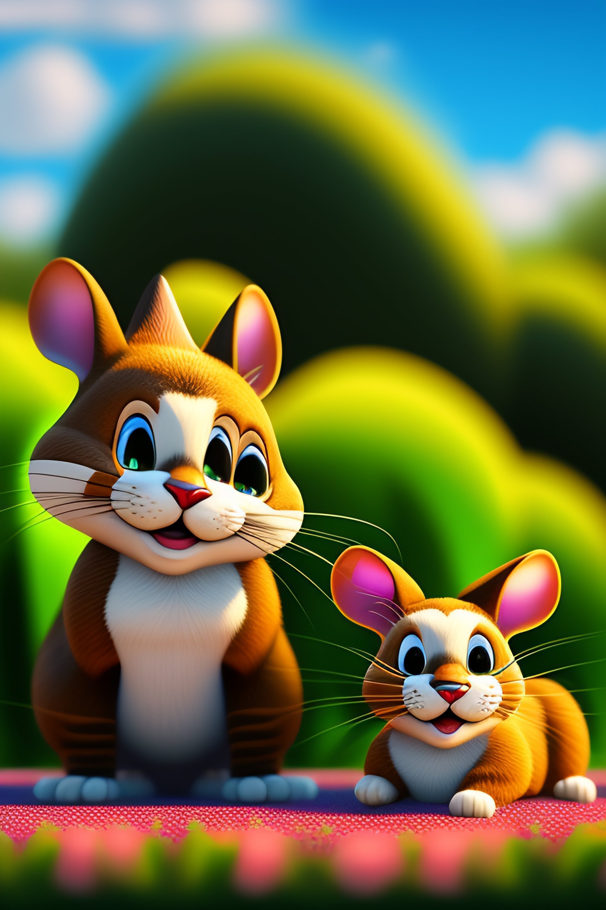 Lexica - Tom and jerry playing in a park