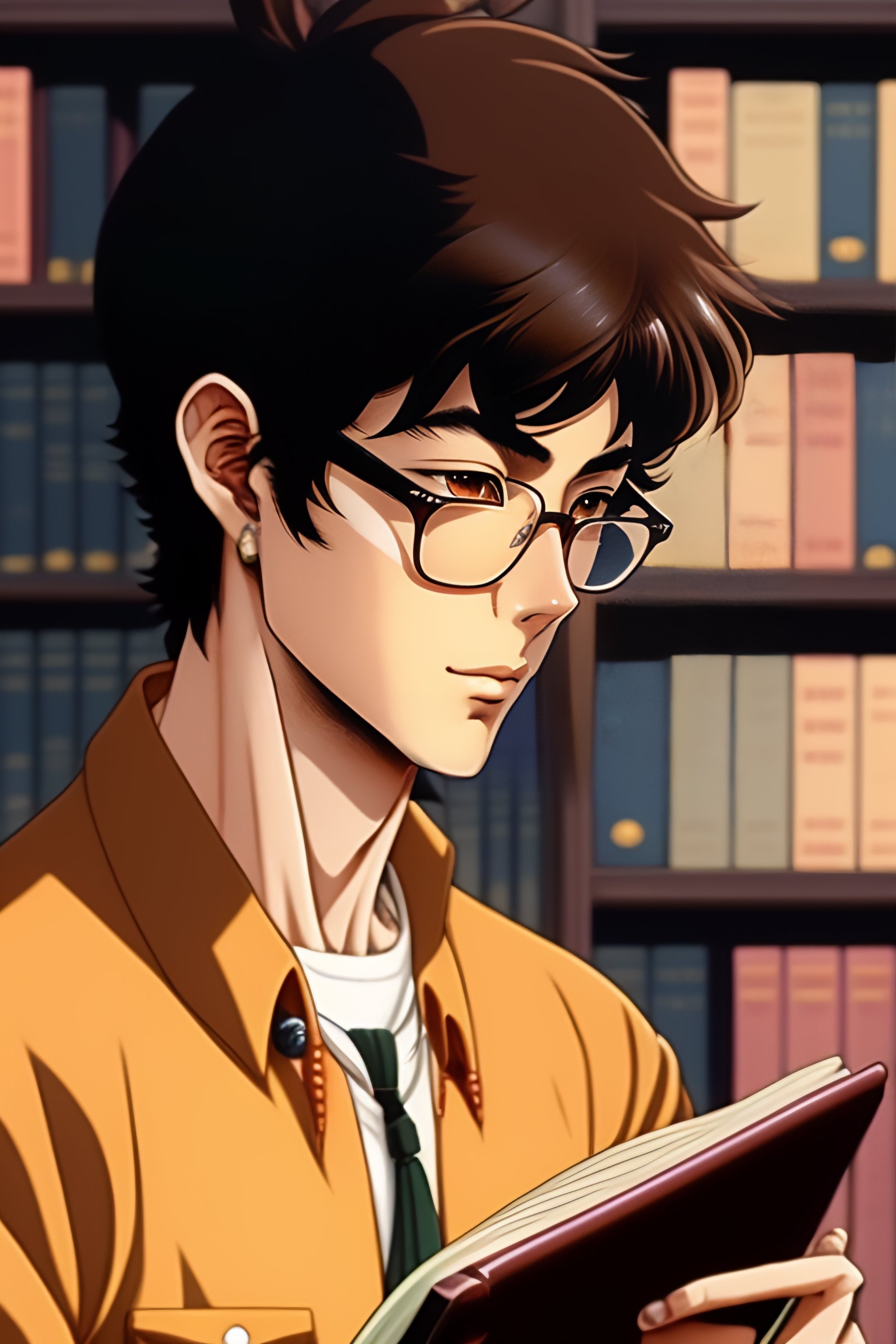 Lexica - Male Nerd with brown, straight hair down to his shoulders ...