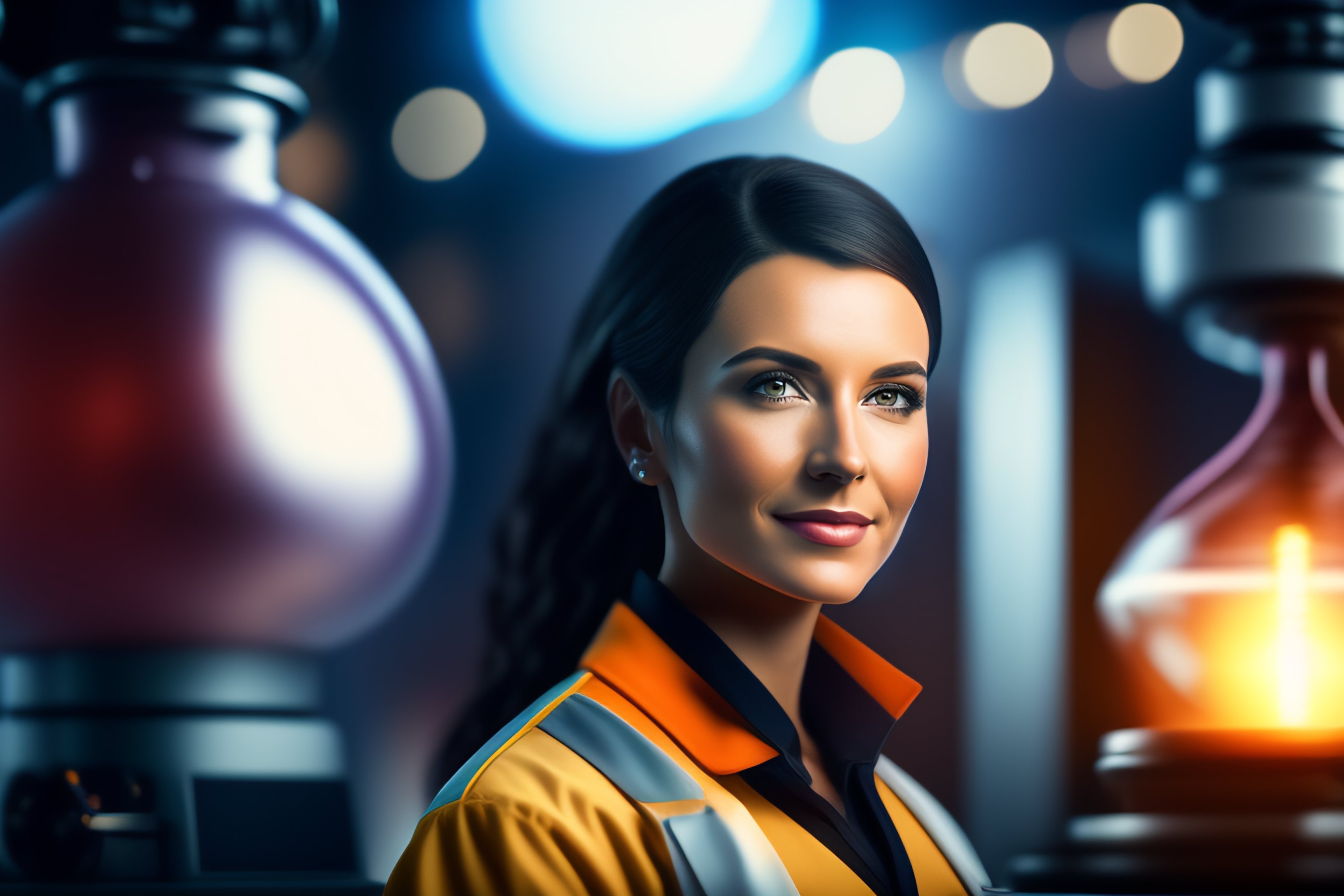 Lexica - Professional shot of a young woman scientist. Octane render ...
