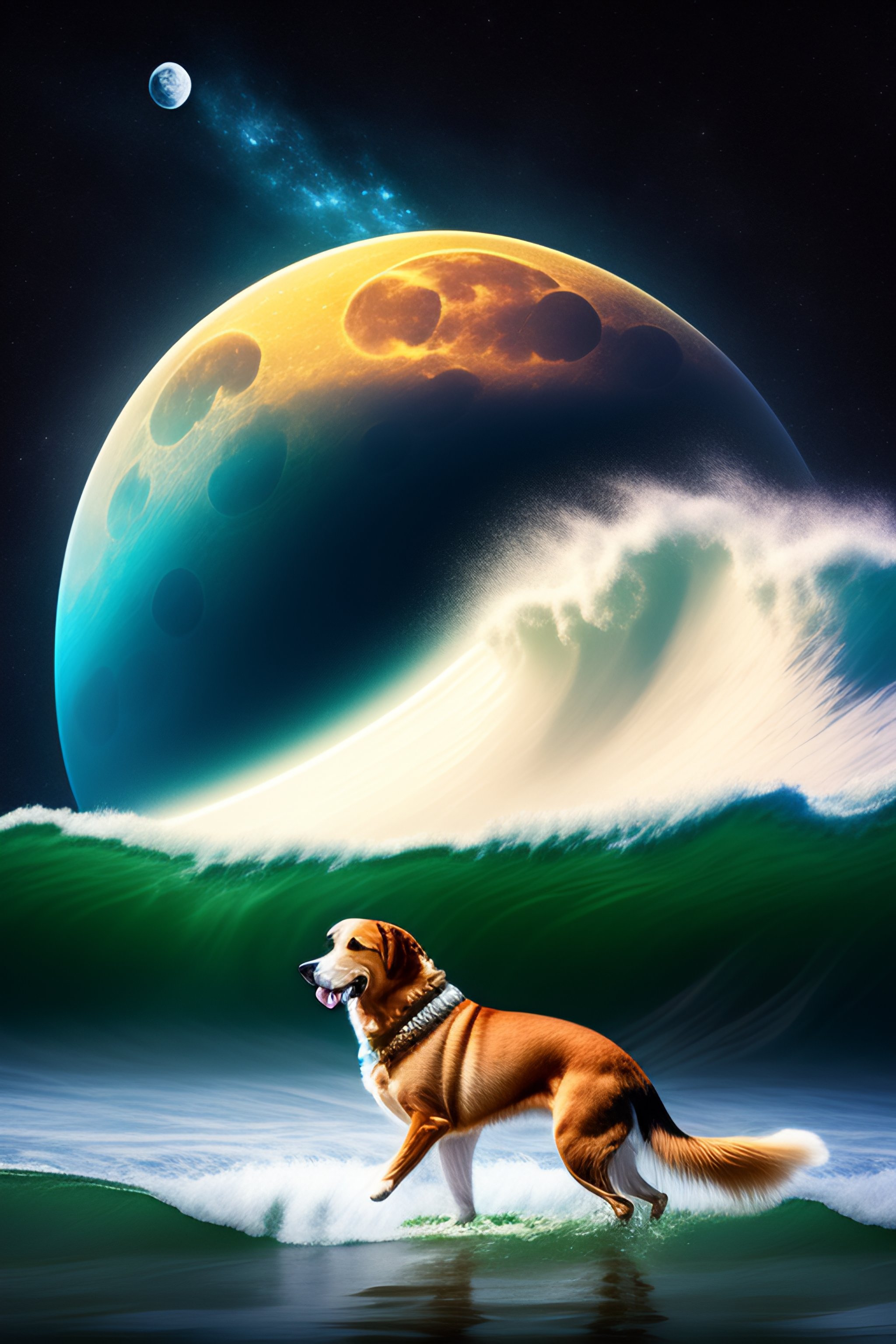 Lexica - Dog moon astronaut nasa surfing