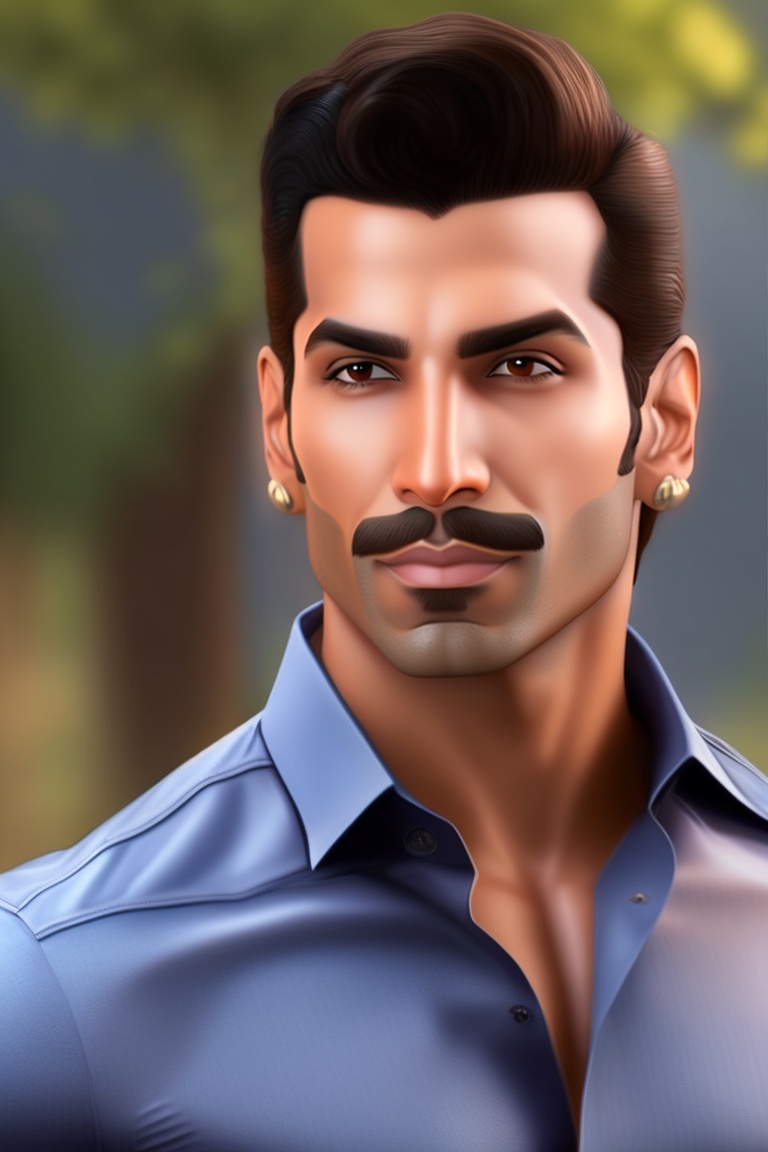 Lexica - John Abraham, blue shirt ,white pent brown hair, laptop bag on ...