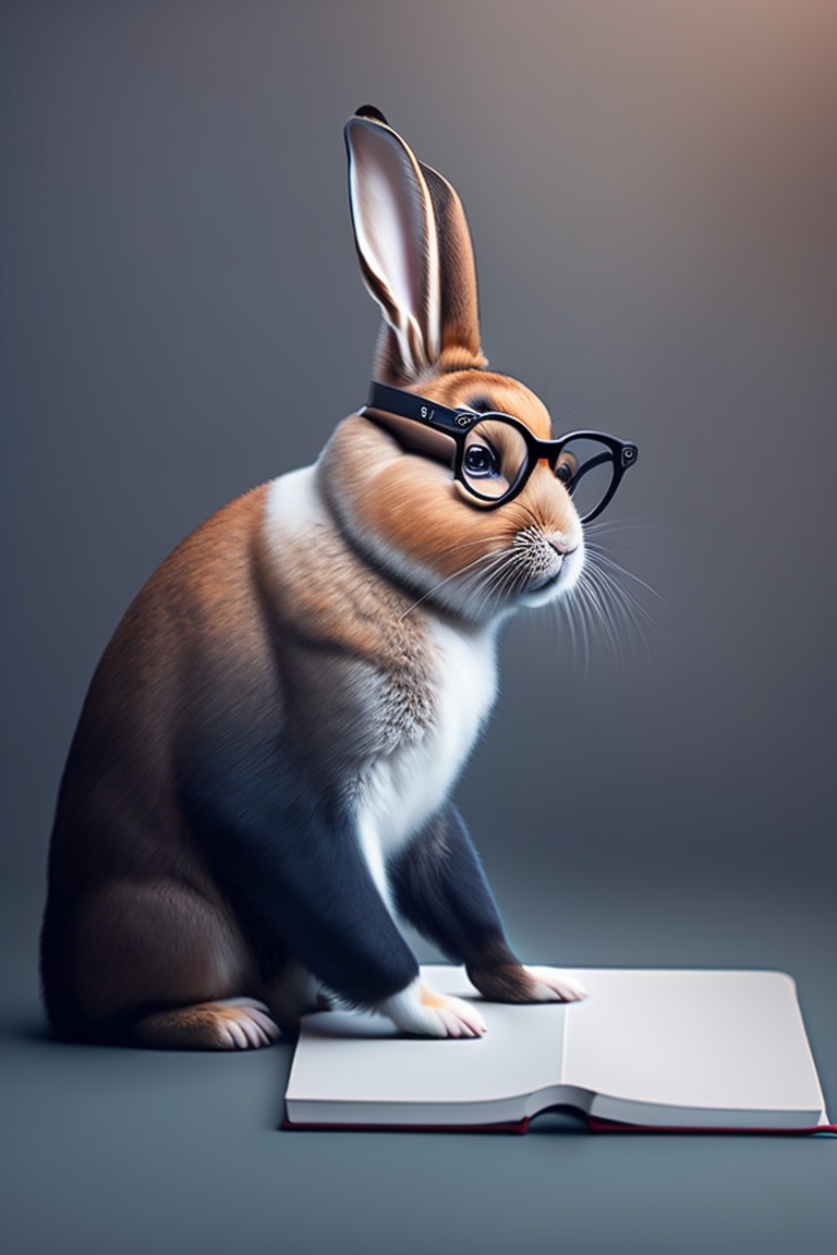 Lexica - A rabbit dressed in a sleek suit, sitting in front of a ...