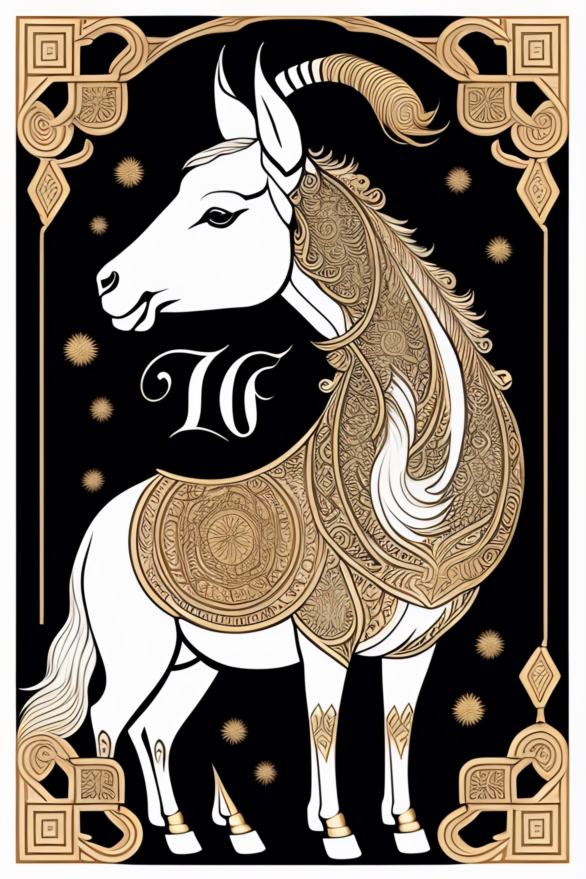 Lexica - Year of the goat, Chinese astrology, tarot card, line drawing ...