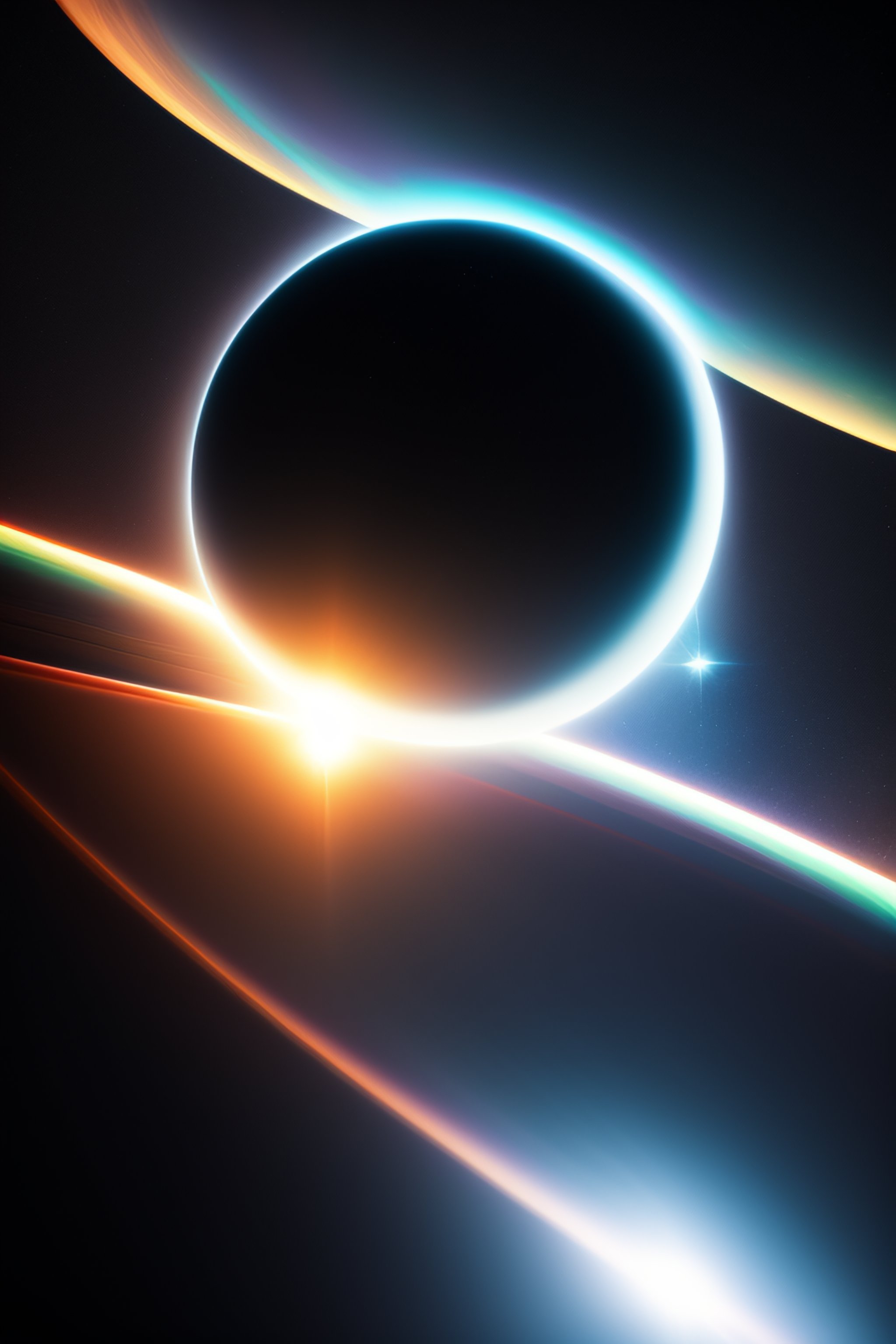 Lexica - An ethereal contained lens flare, black background, vfx ...