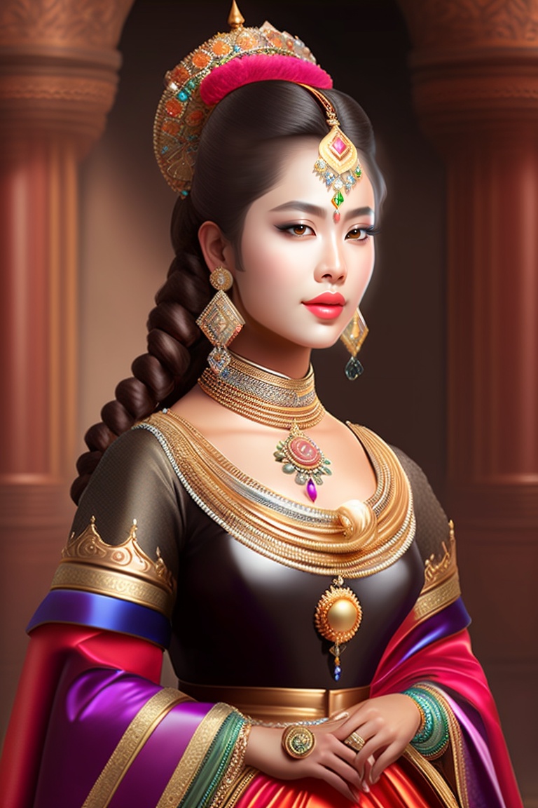 Lexica - Depict Purbararang as a haughty and vain princess, portrayed ...