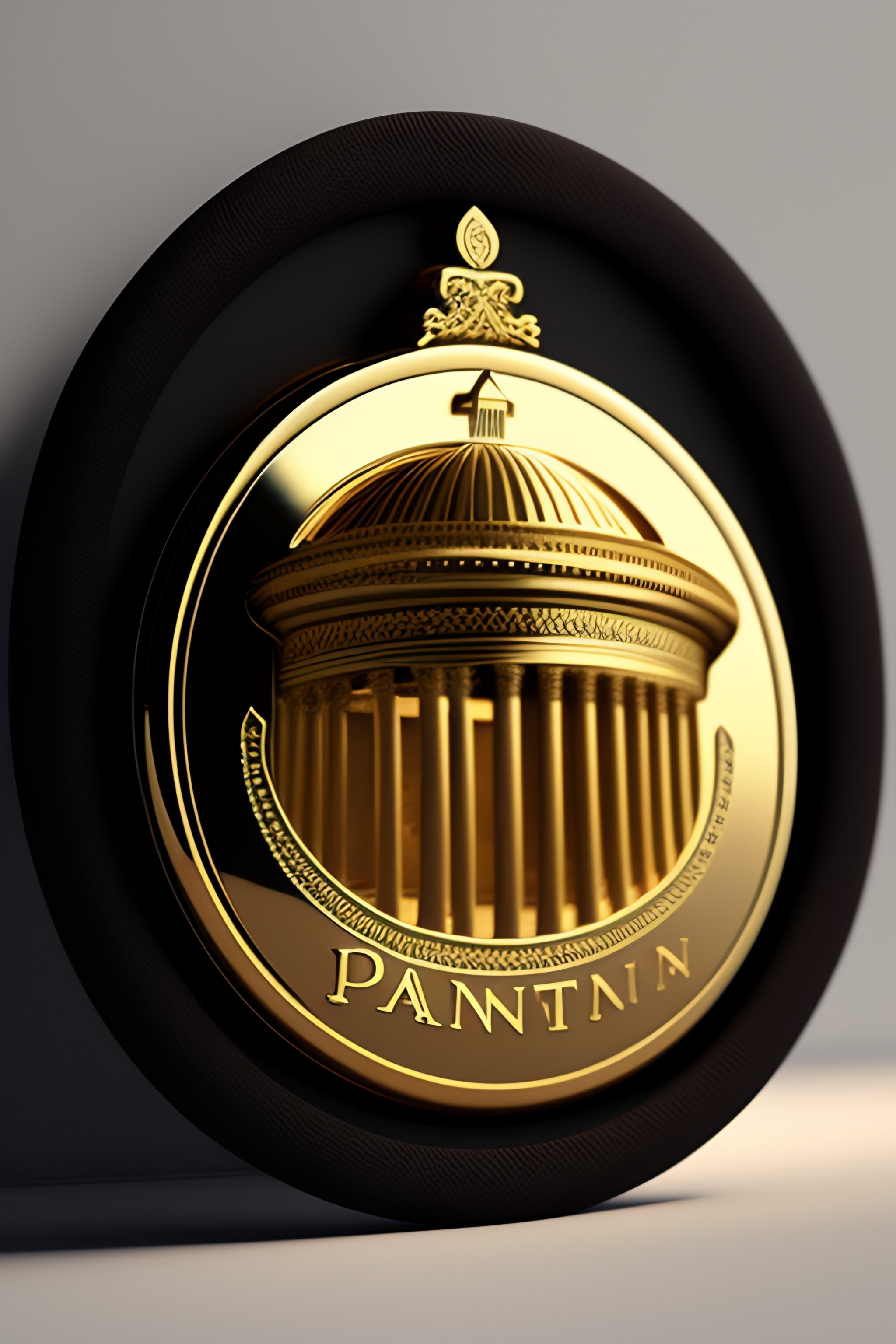 Lexica - 3D icon for of Rome's Pantheon cropped to a circular badge