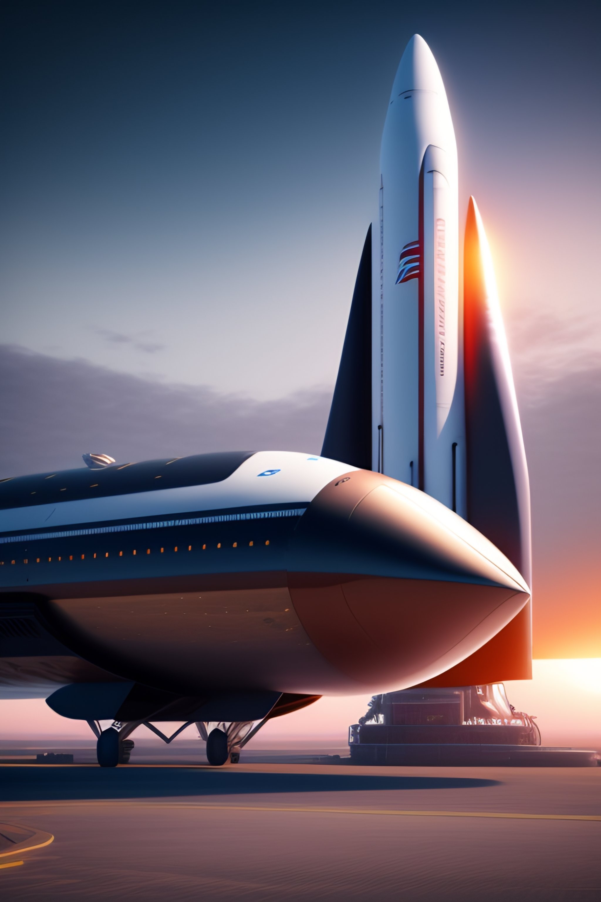 Lexica - Photograph of Spacex starship on top of heavy Falcon rocket ...