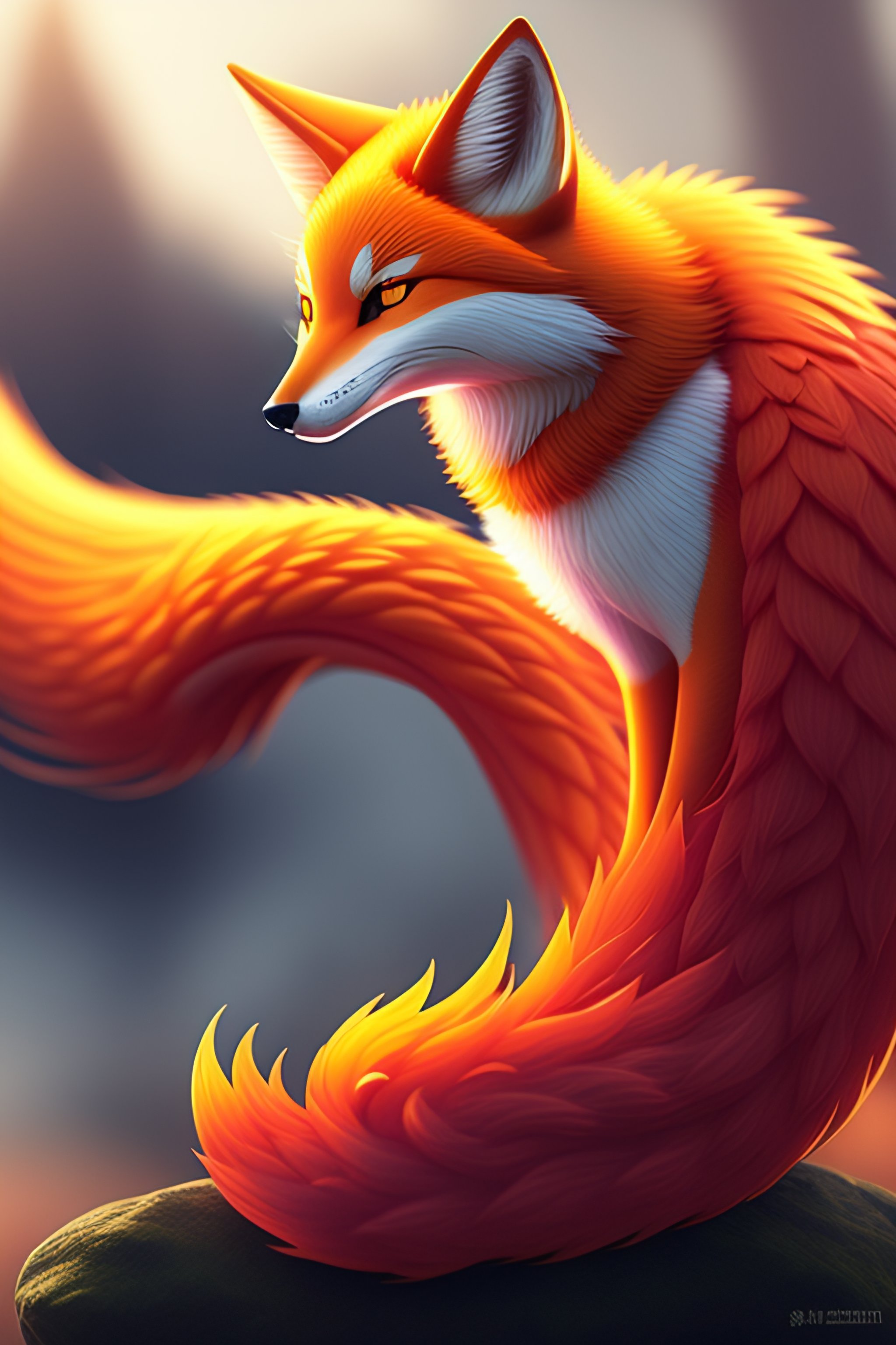 Red Nine Tailed Fox