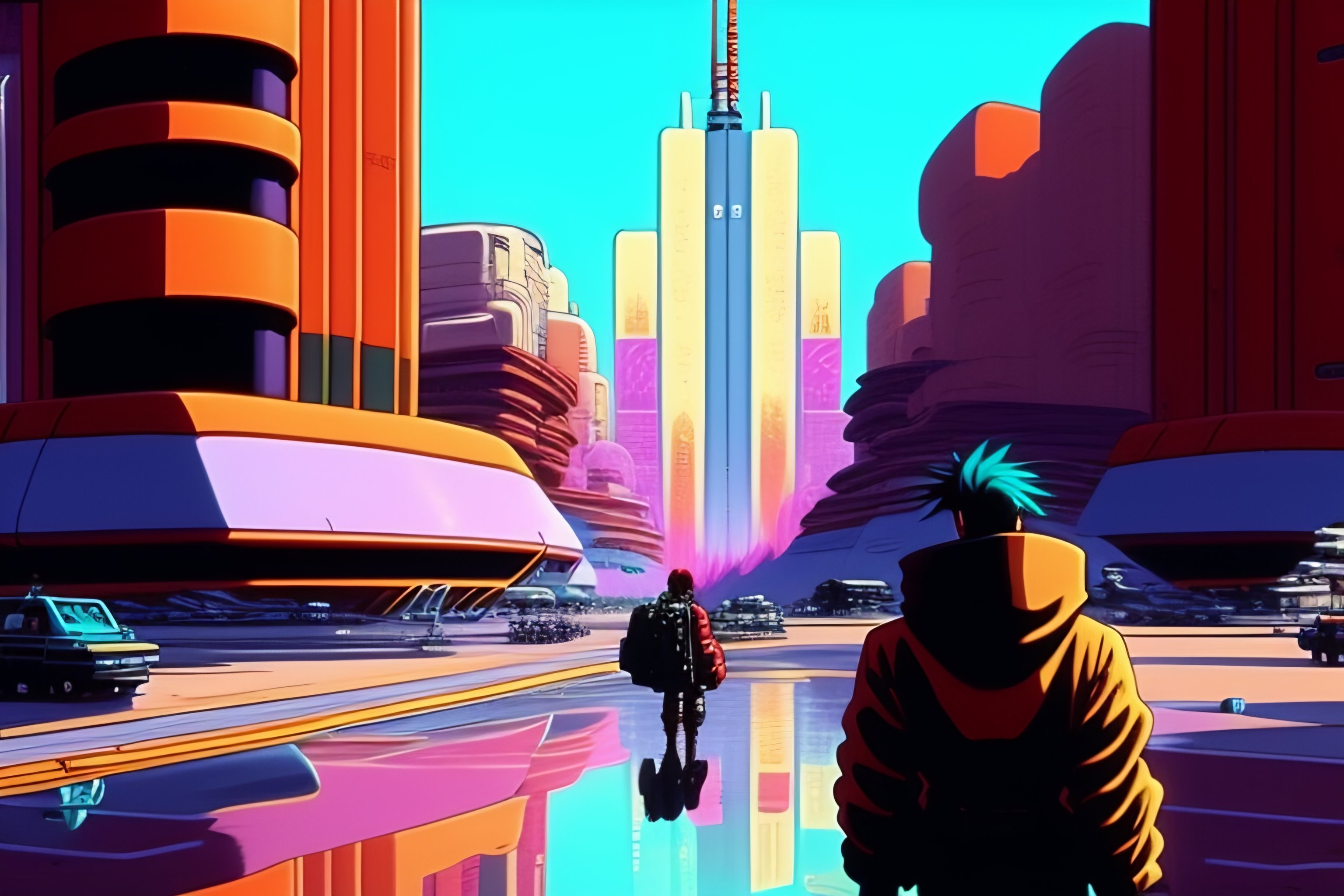 Lexica - Ciberpunk city, vintage anime screenshot from Akira, 90’s ...