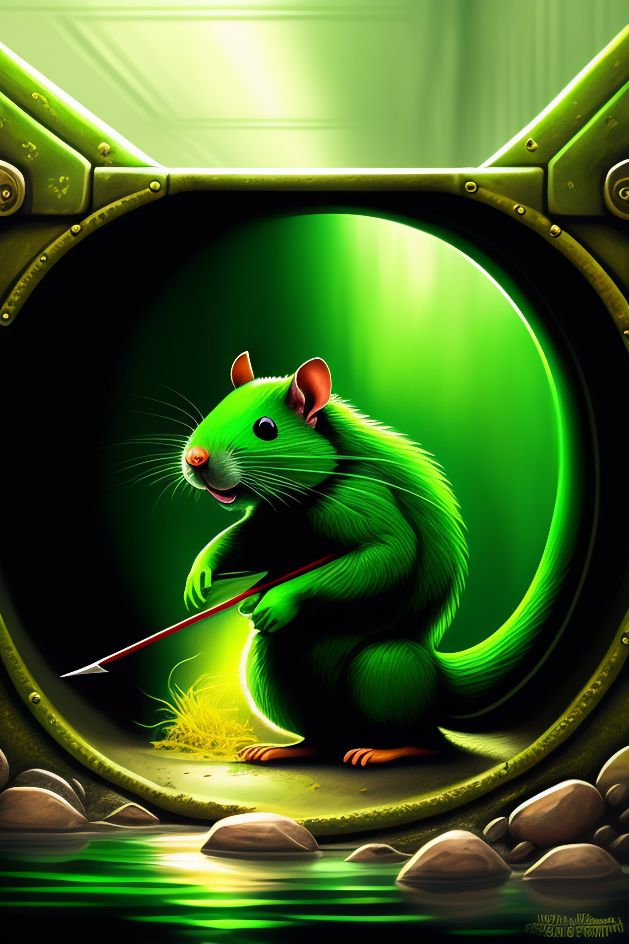 Lexica - A poisonous giant green rat holding a crossbow in the sewer ...