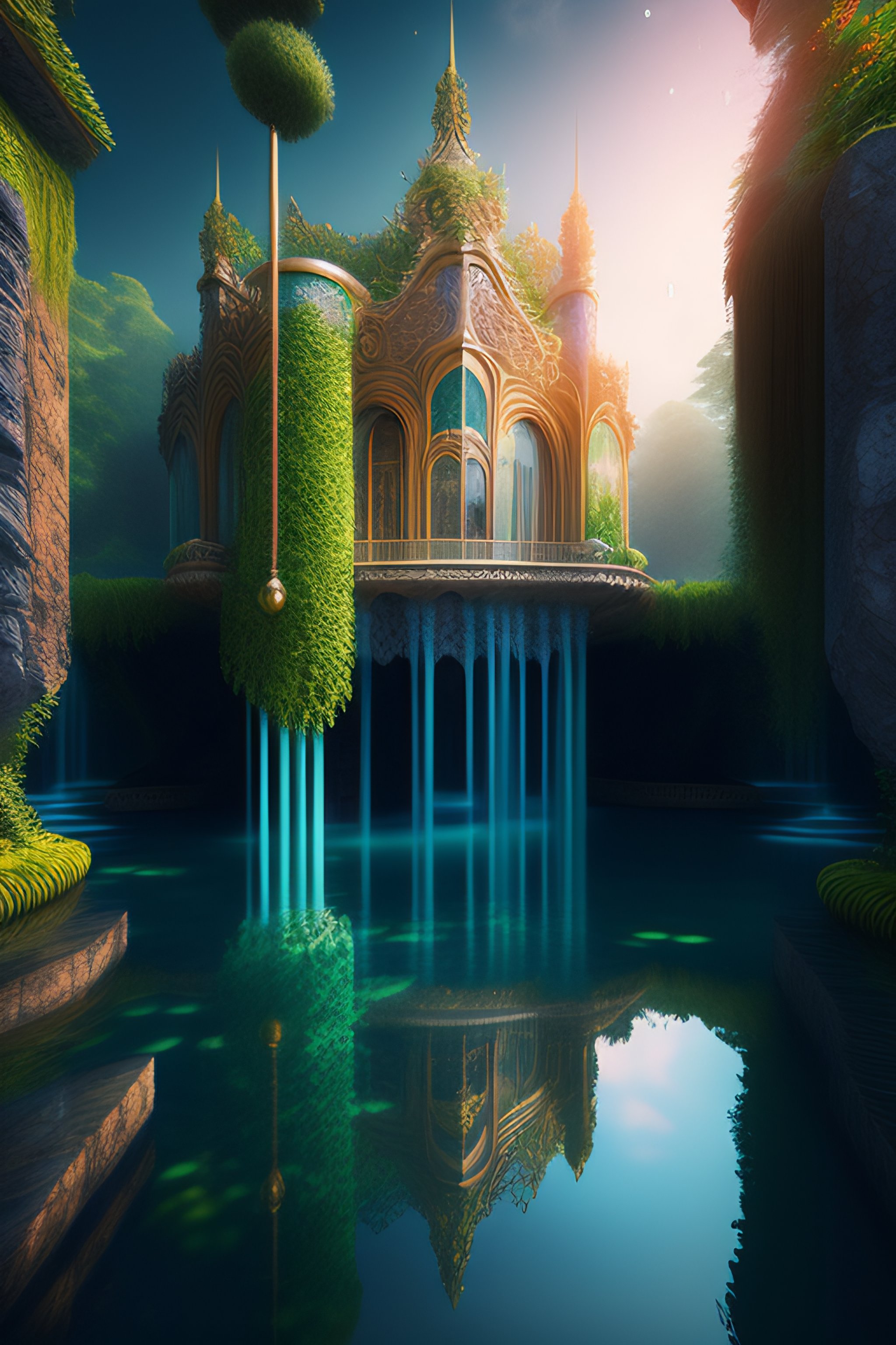 Lexica - Photoreal render, sprawling bathhouse-mansion-palace of ...