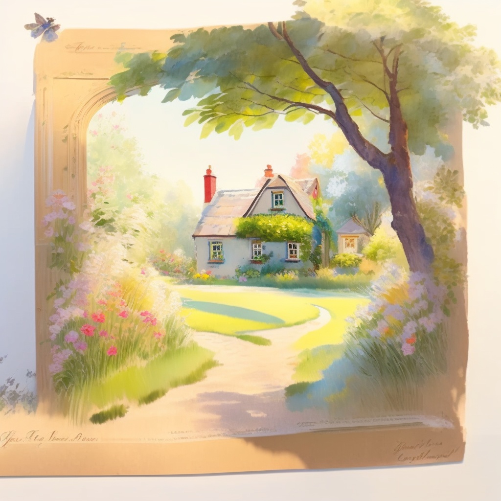 Lexica - White background, ripped paper within a scene of Grandma's ...