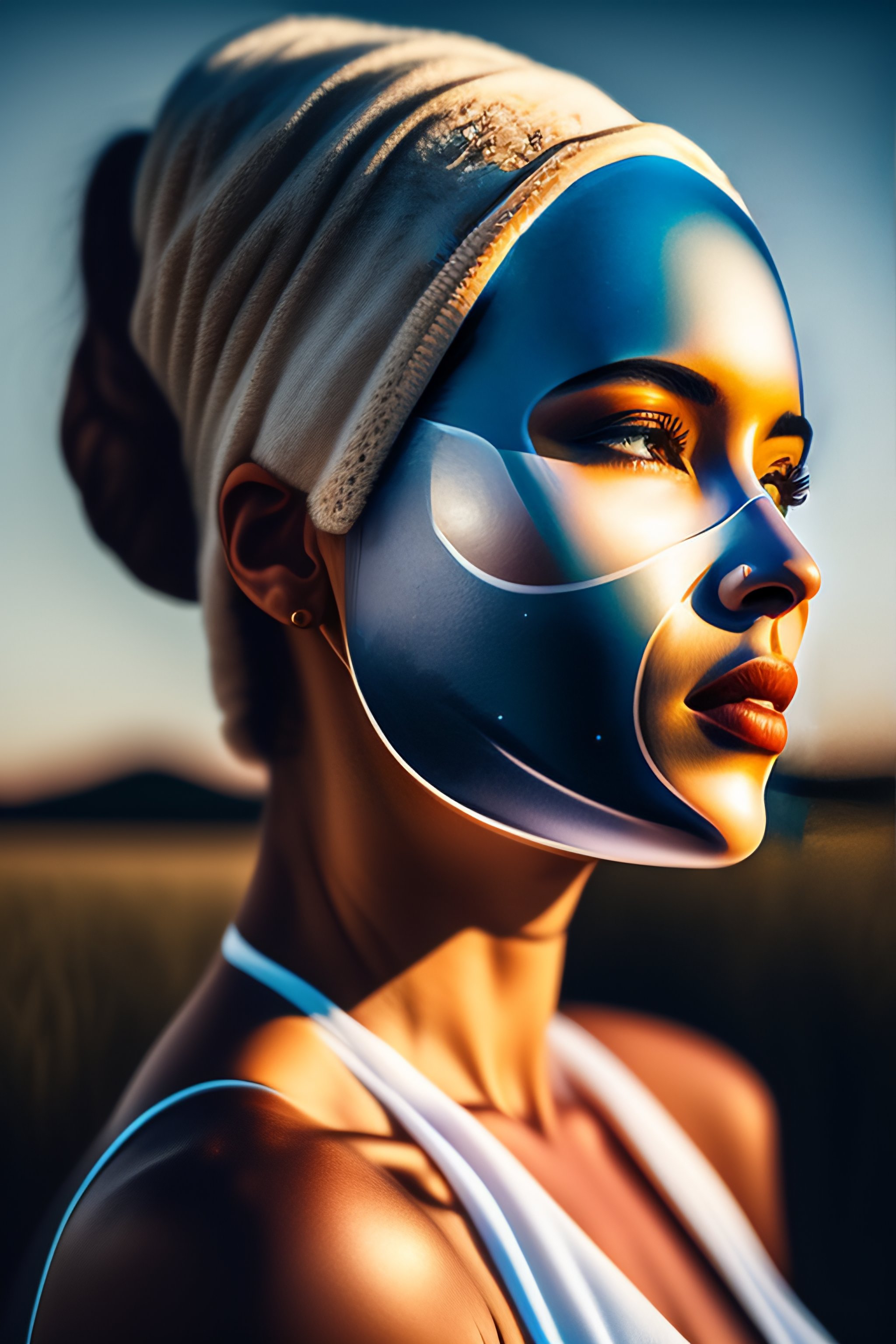 Lexica - A beautiful woman, taking off face mask, under mask a new mask ...