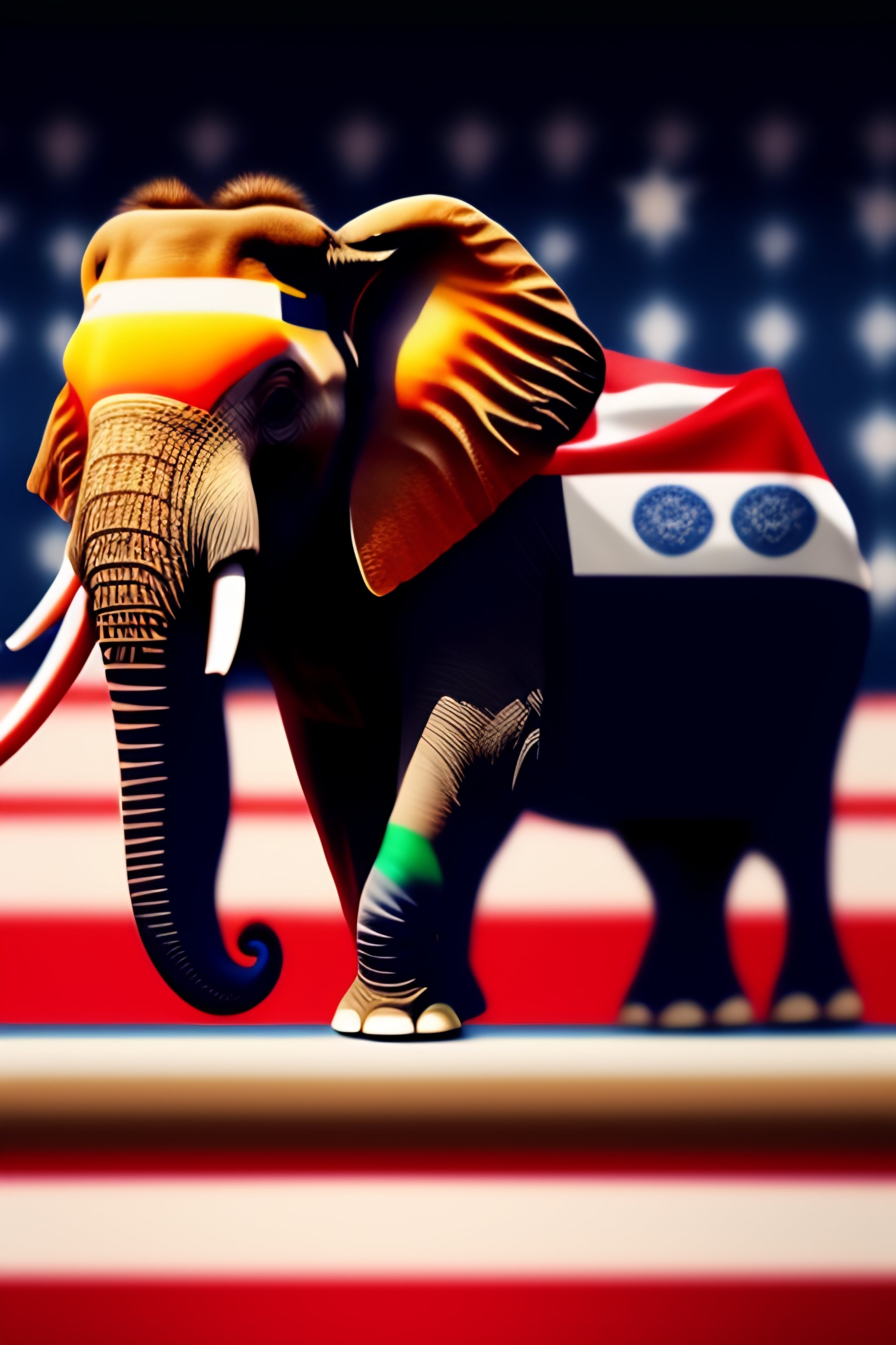 Lexica - Donald j Trump riding an elephant to the Mexican border the ...