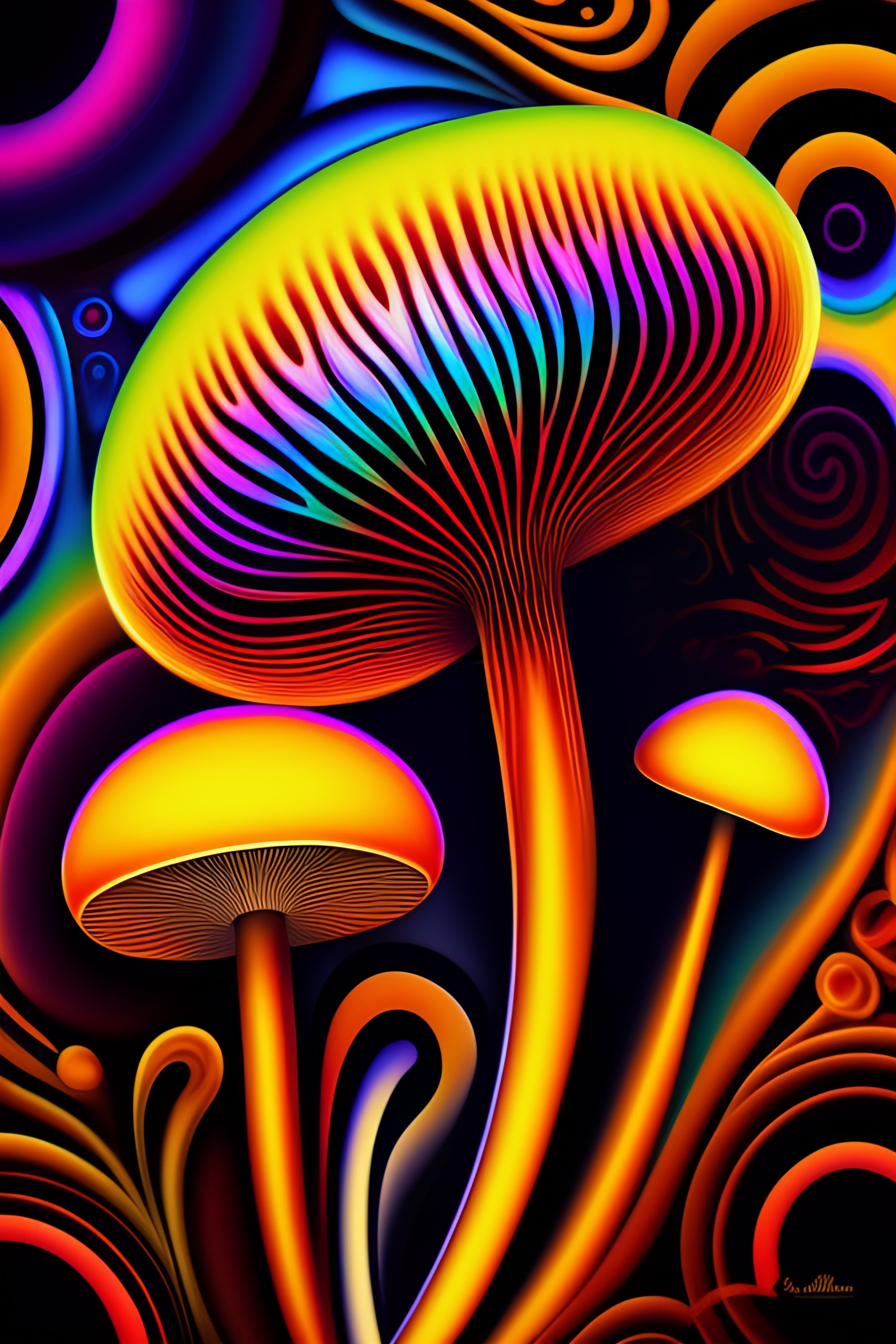 Neon Mushroom Wallpaper