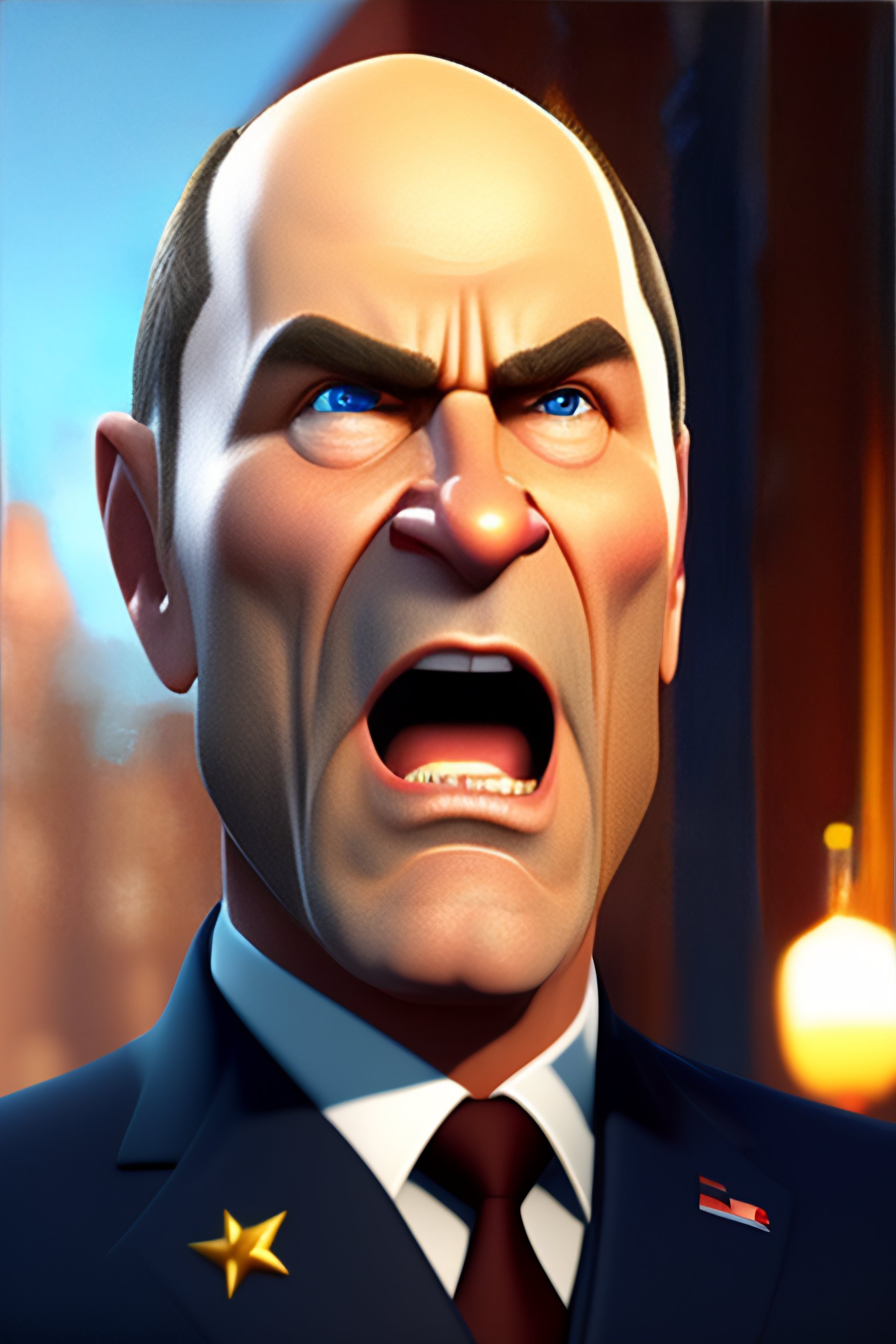 Lexica - Vladimir Putin cute angry caricature as a pixar disney ...