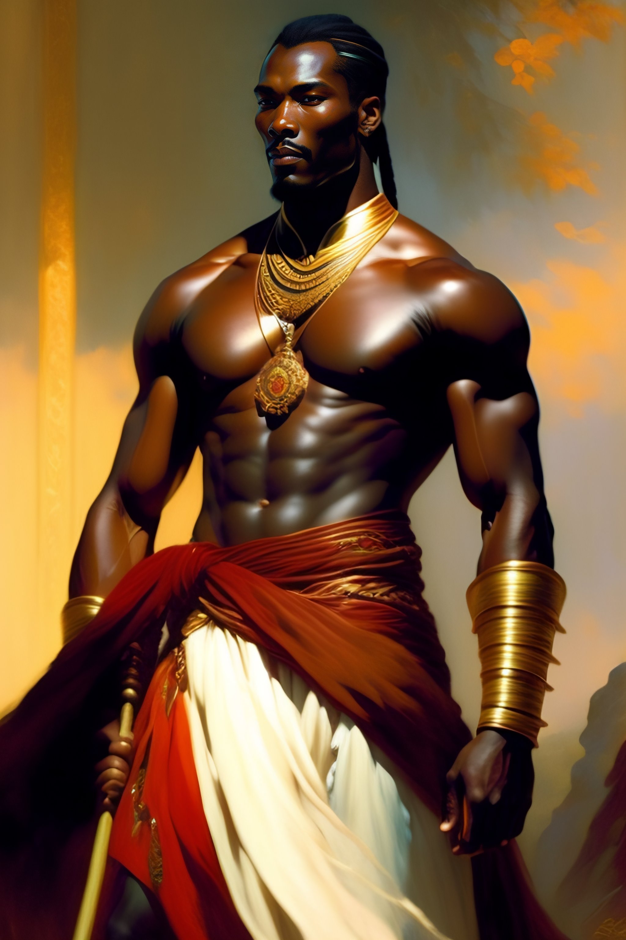 Lexica - Wuxia, attractive African man, character design, colorful ...