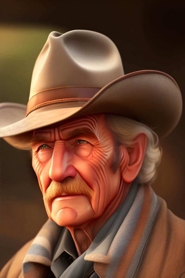 Lexica - HD face of an old Cowboy, having wrinkles on face ...