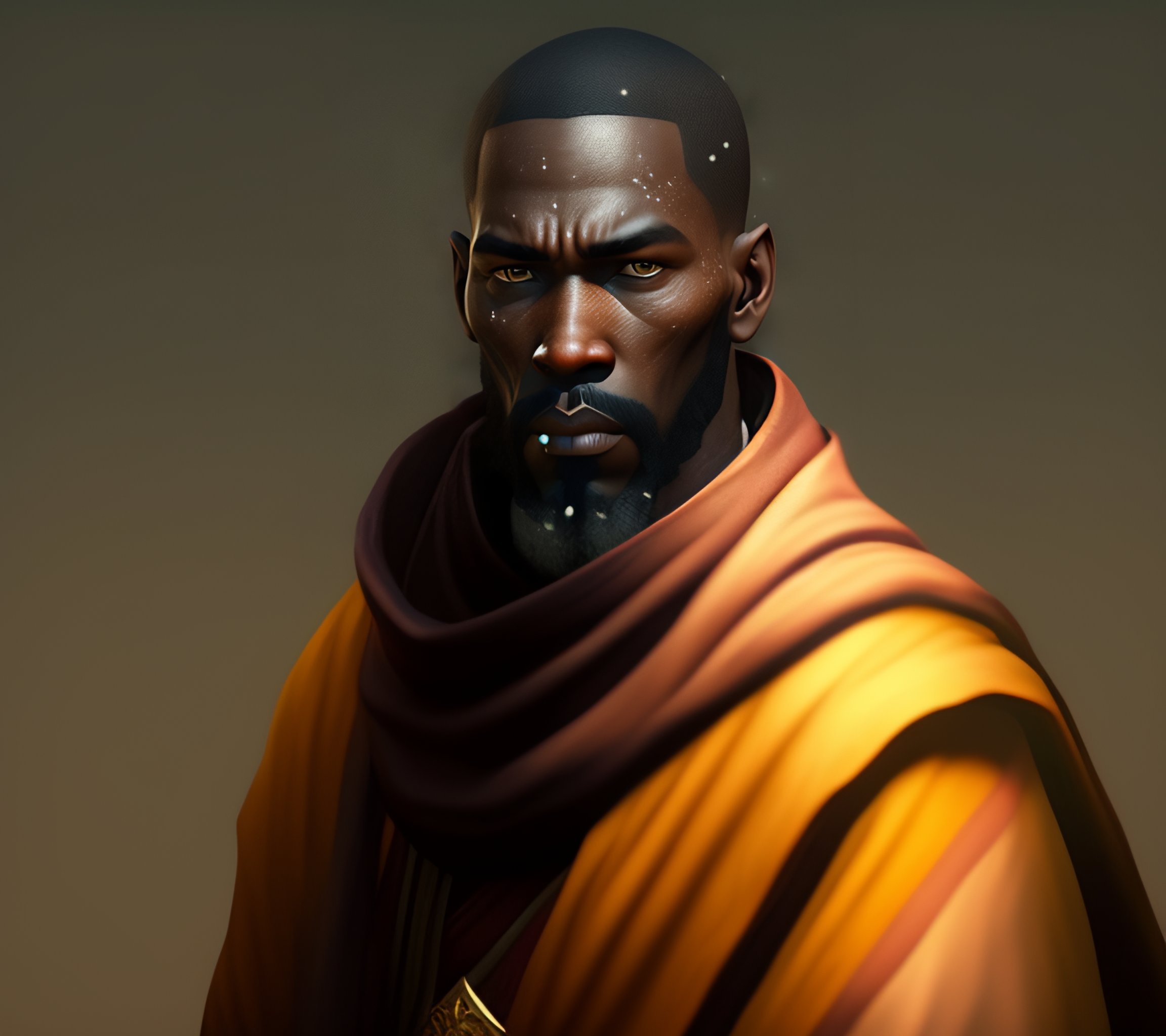 Lexica - Monk, basic, plain, austere, unadorned, somber, fantasy, artstation