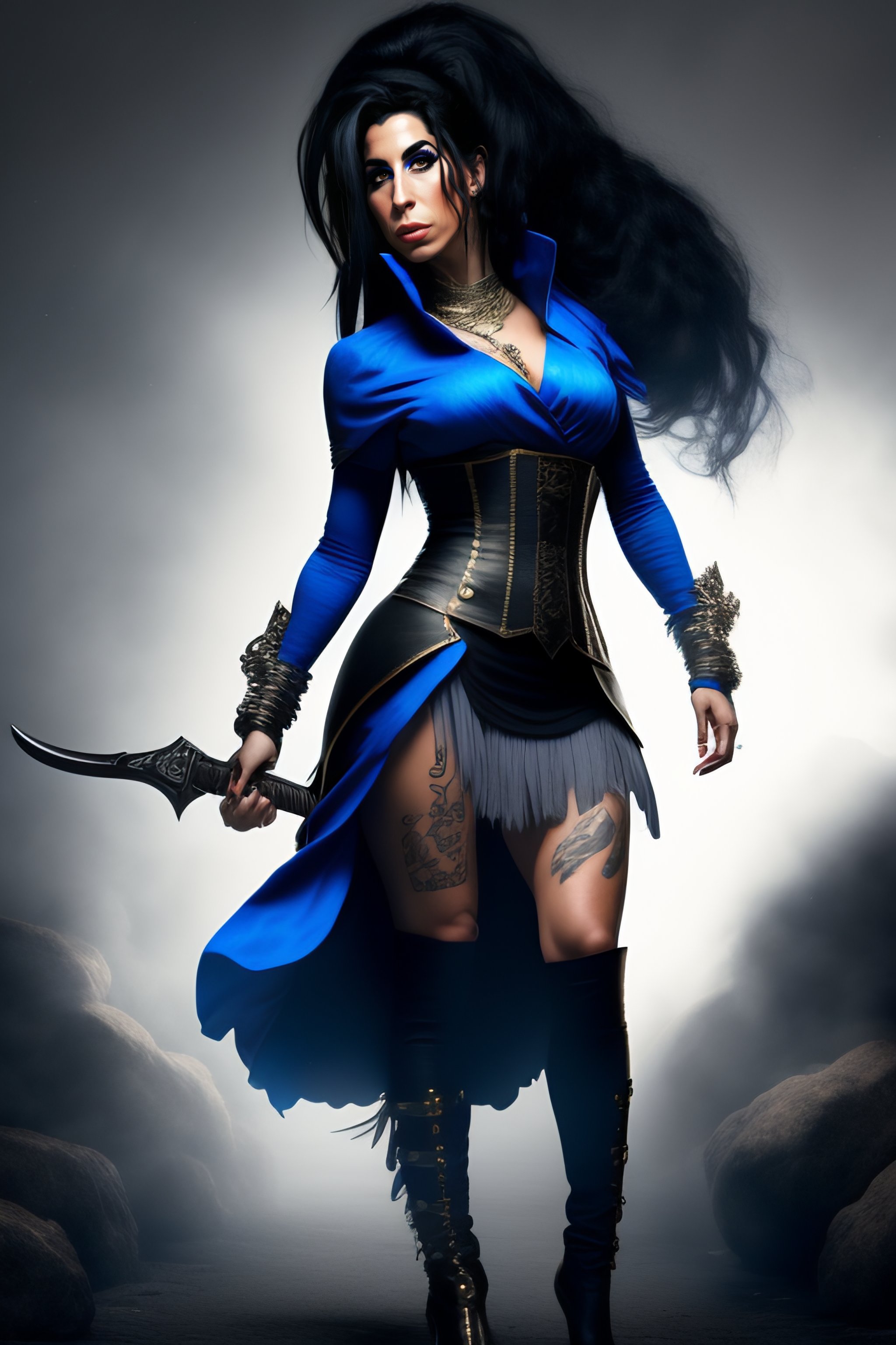 Lexica - Full body amy winehouse sad as a mortal kombat character in a ...