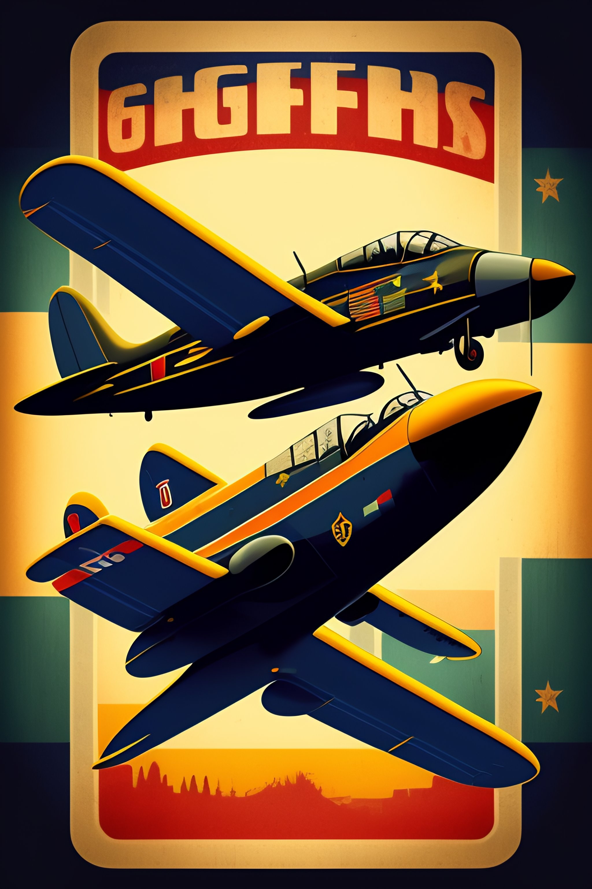 Lexica - Vintage fighter plane with us army emblems