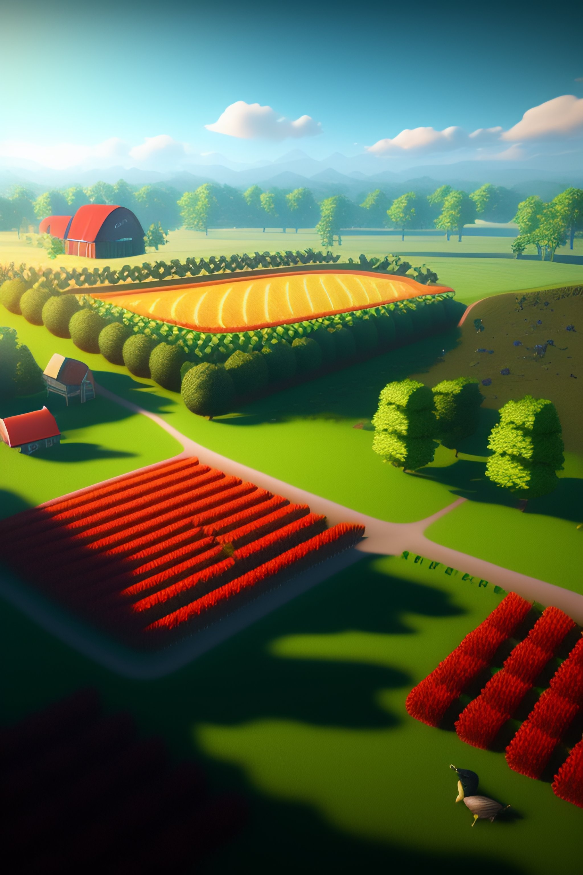 Lexica - Realistic farm landscape