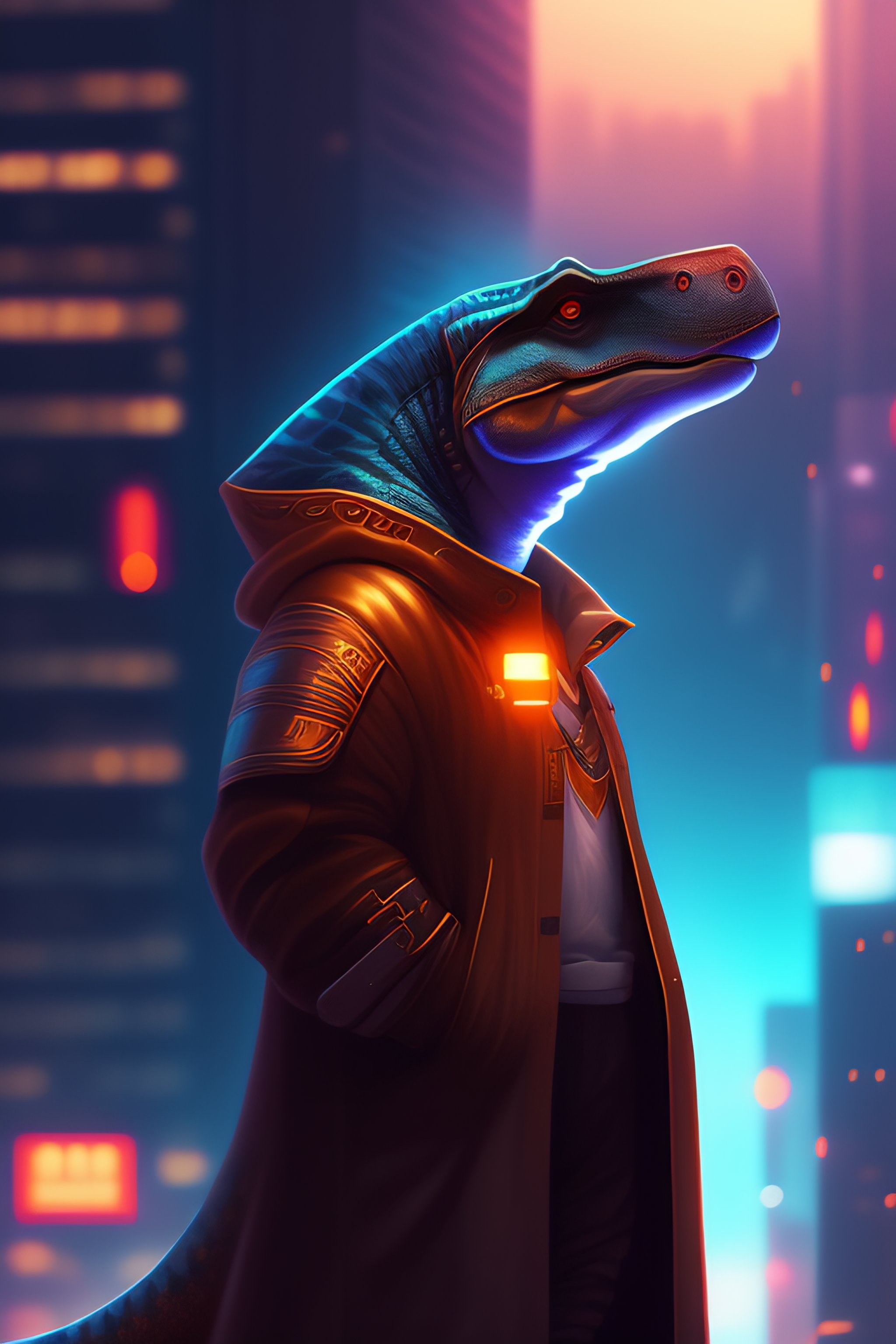 Lexica - Anthropomorphic dinosaur squad , cyberpunk, fantasy, elegant ...