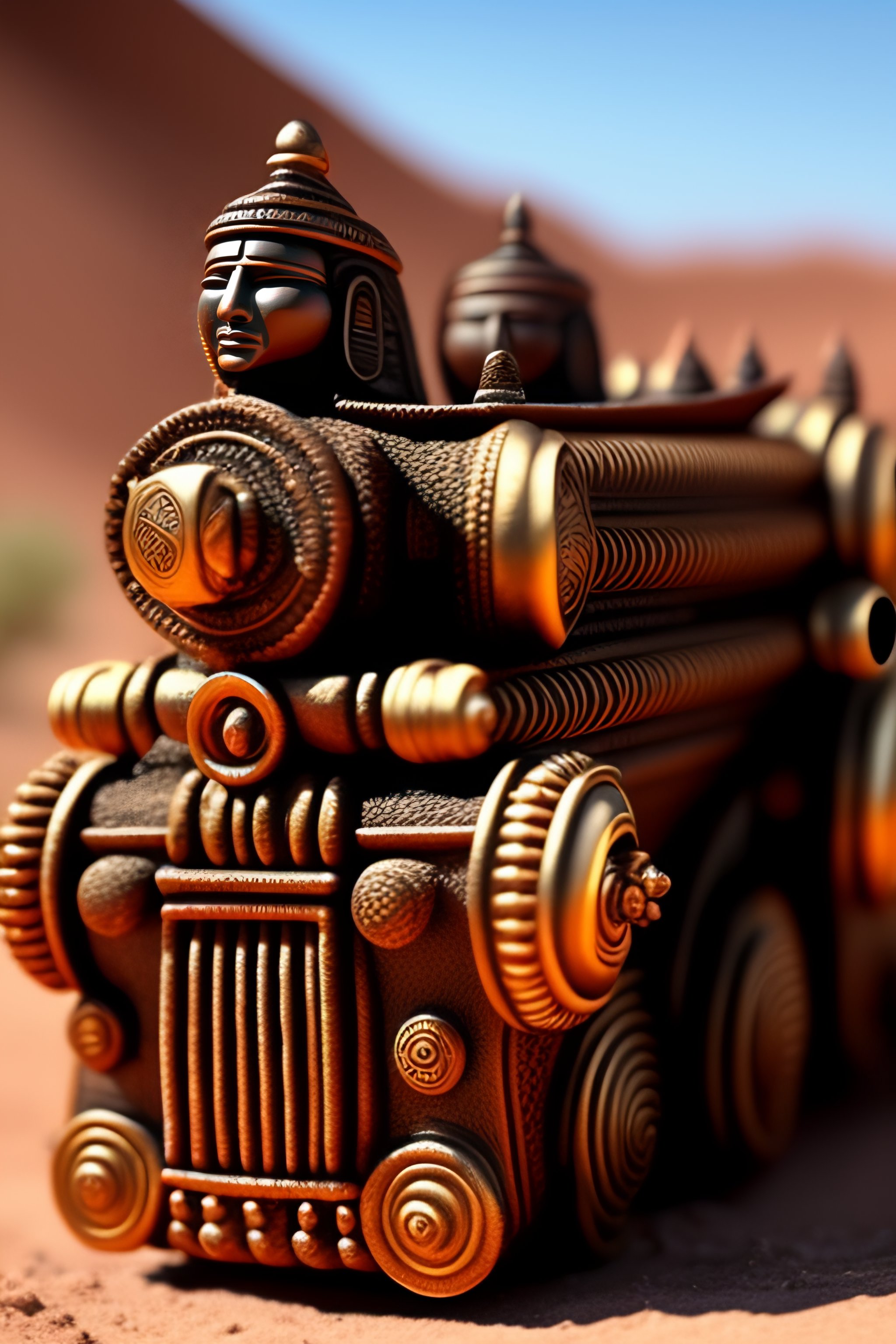 Lexica - A vehicle engine made with Inca figures