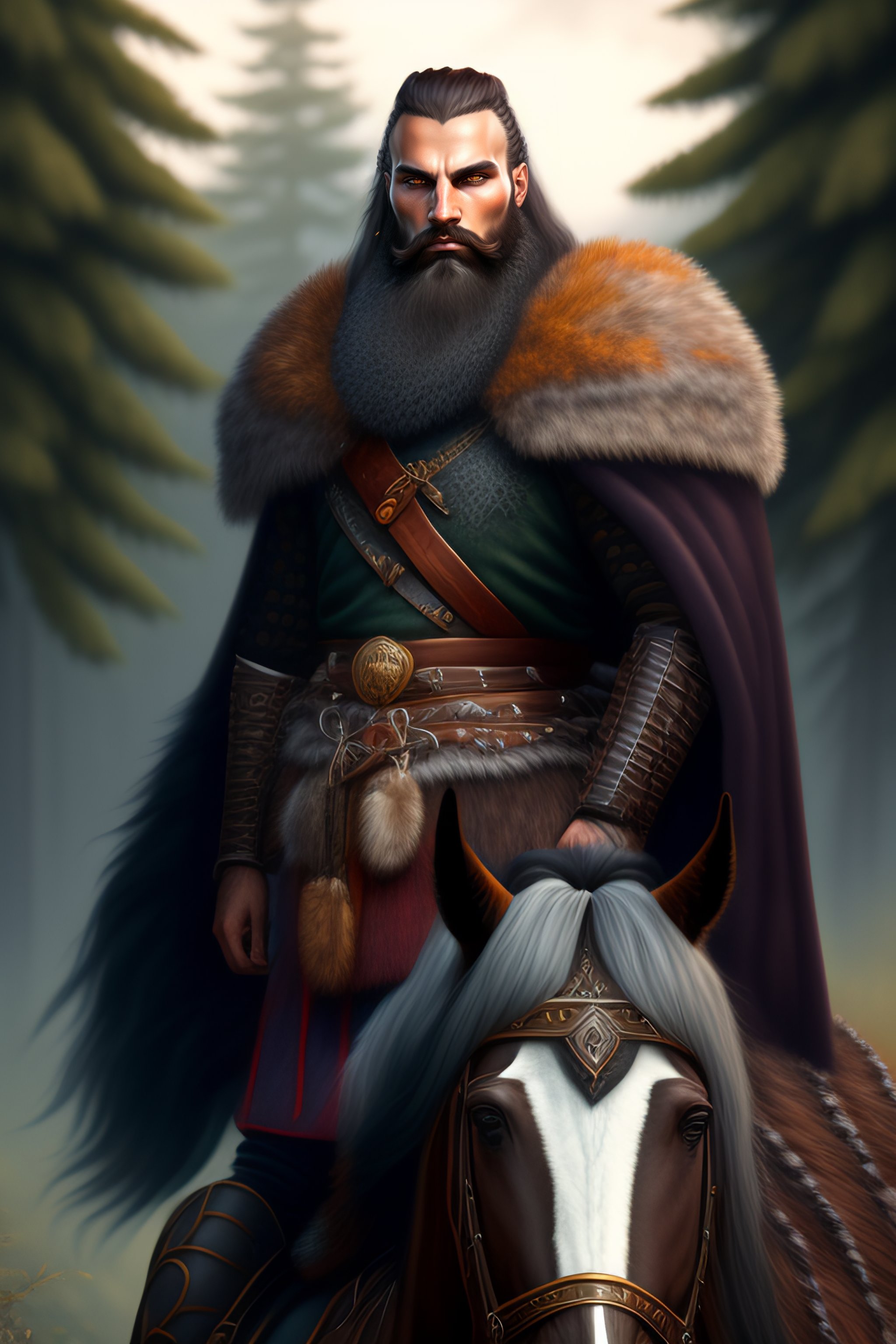 Lexica - Portrait of a gigachad Viking warrior ready for battle, forest ...