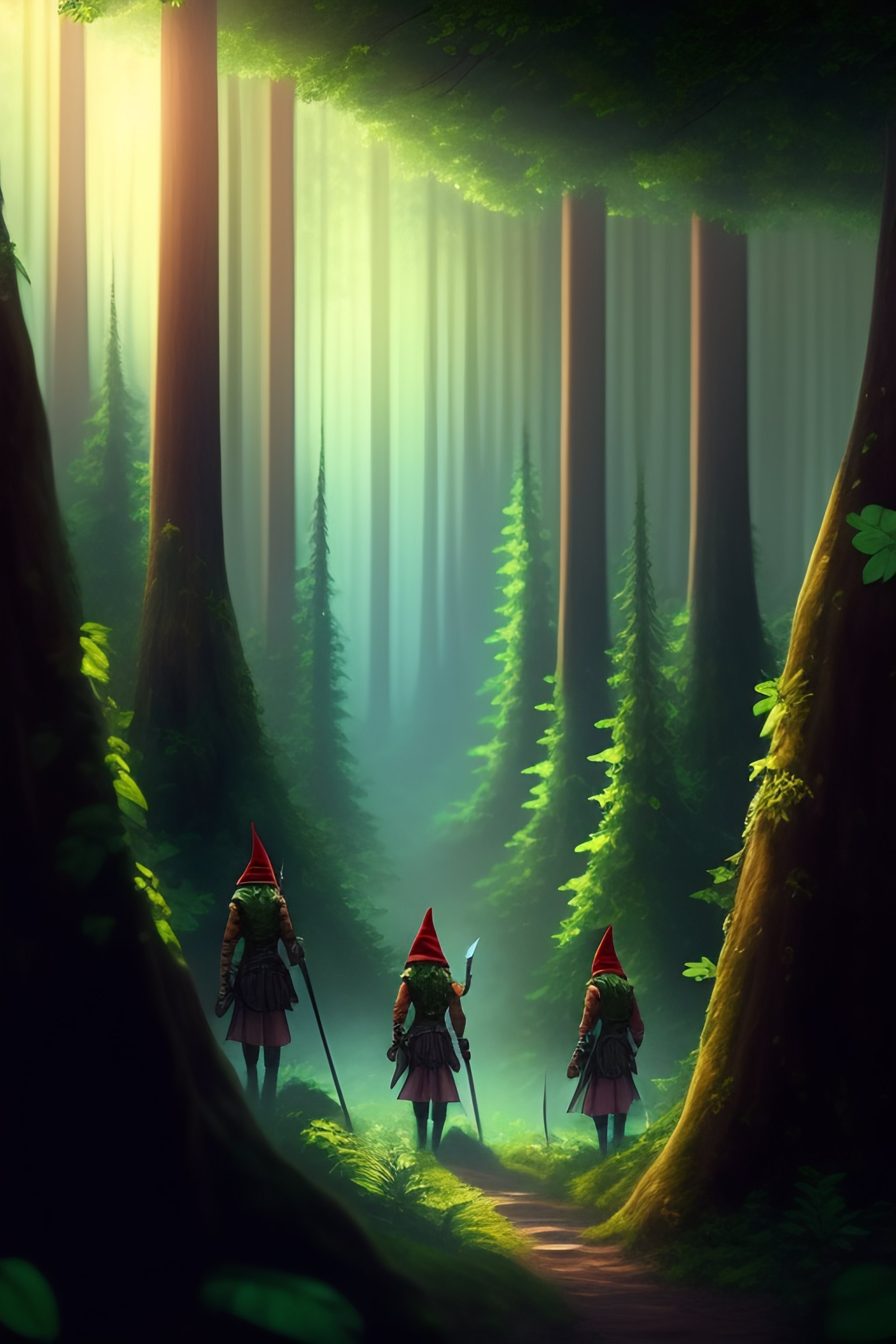 Lexica - An army of Elves marching through a forest with giant trees ...