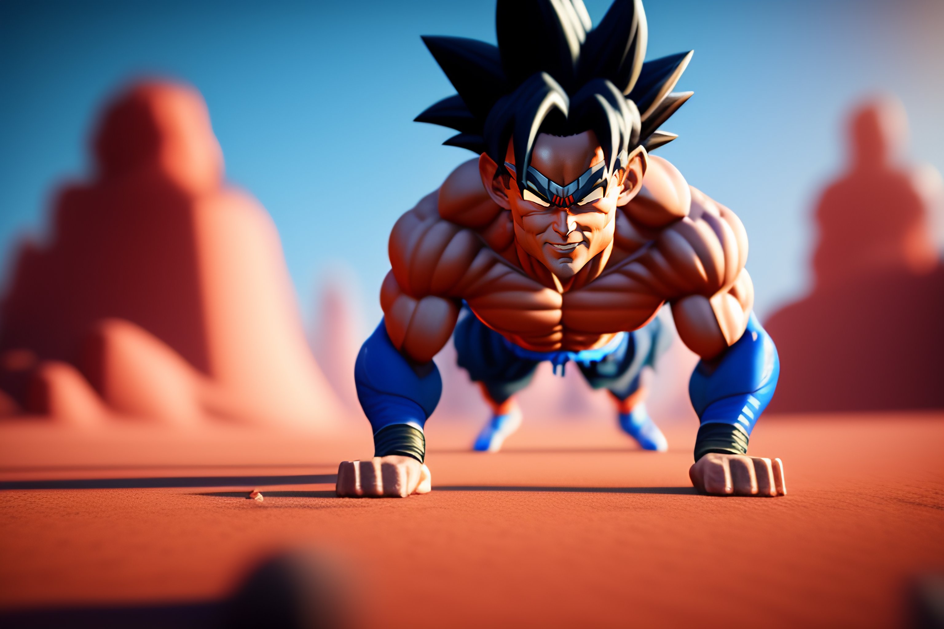 Lexica - Goku pushups on a stick, manga, ultra realistic, concept art ...